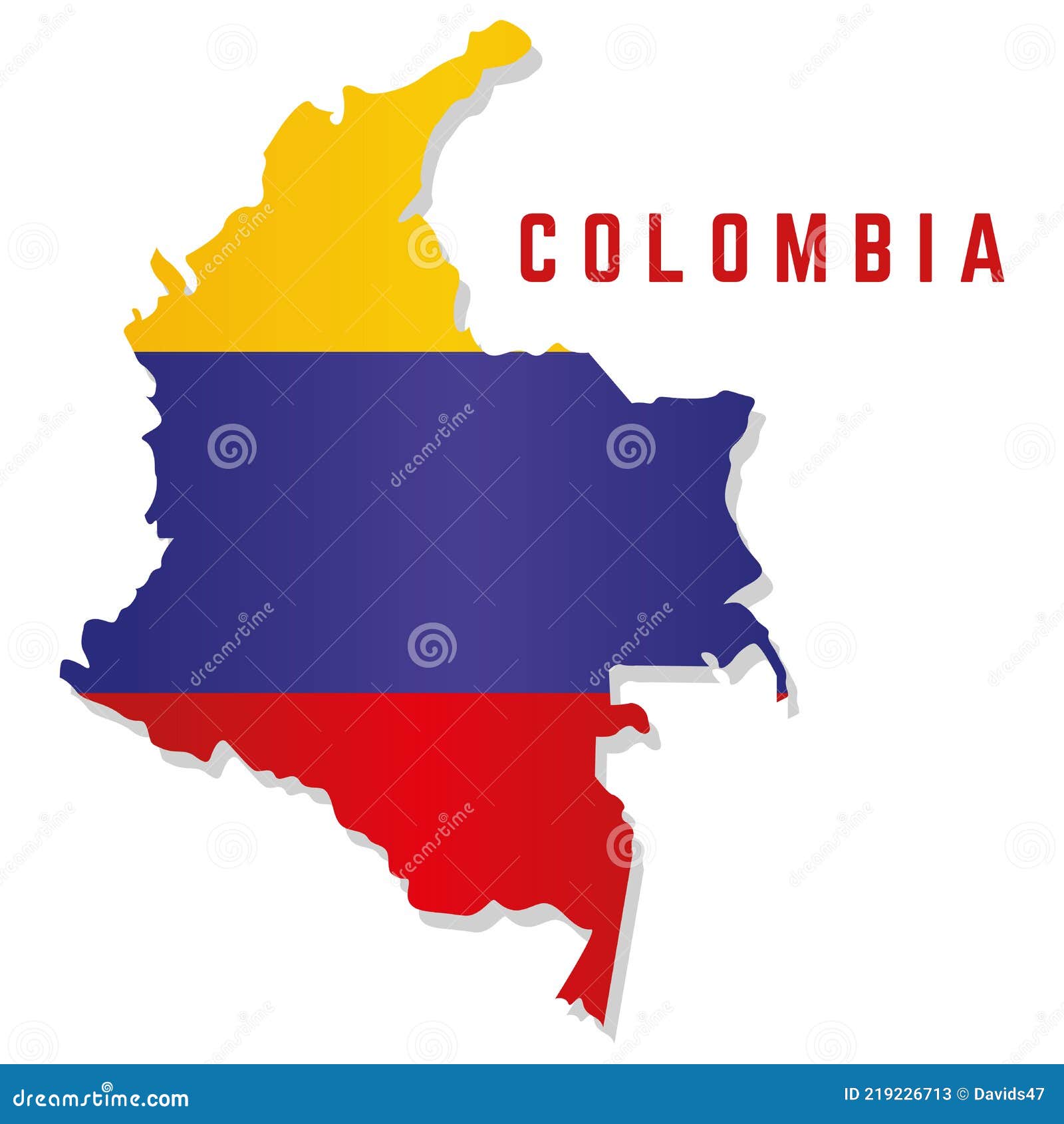 Isolated Map with Flag of Colombia Stock Vector - Illustration of ...