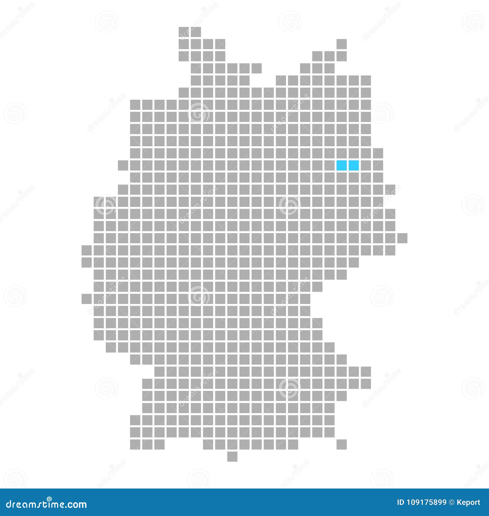 Berlin on Simple Map of Germany Stock Illustration - Illustration of ...