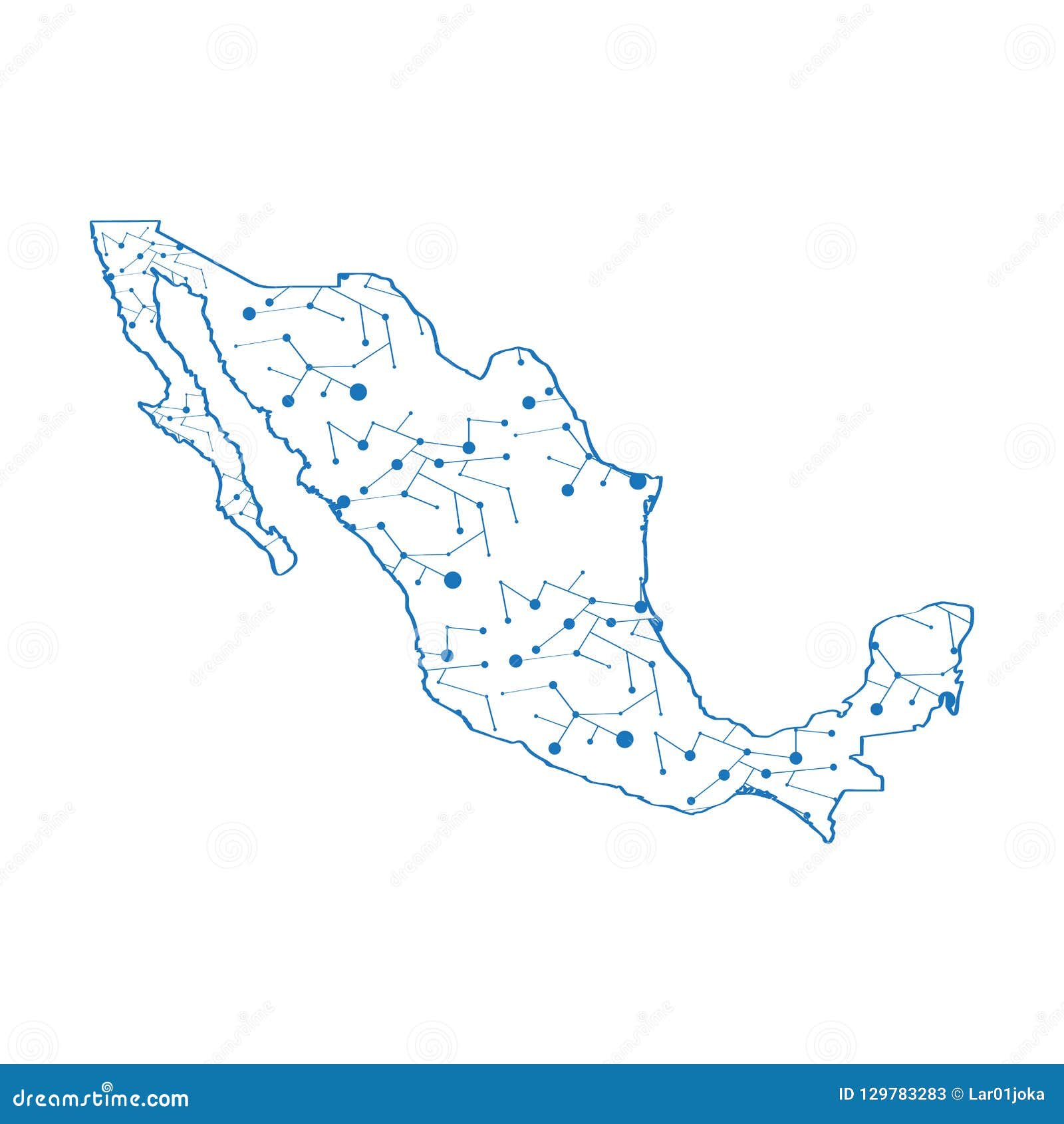 Isolated map of Mexico stock vector. Illustration of mexico - 129783283
