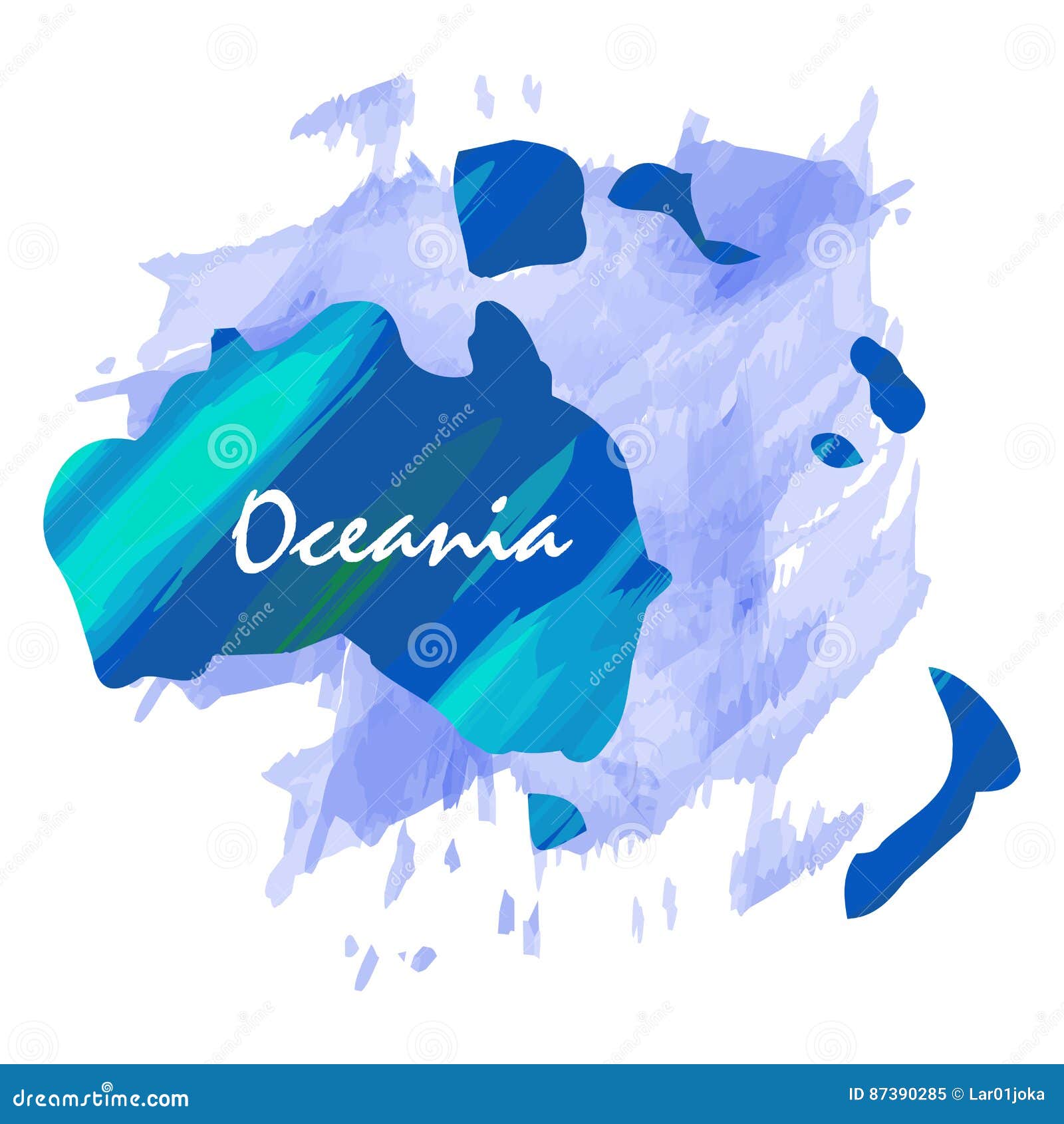 Isolated map of Oceania stock vector. Illustration of clipart - 87390285