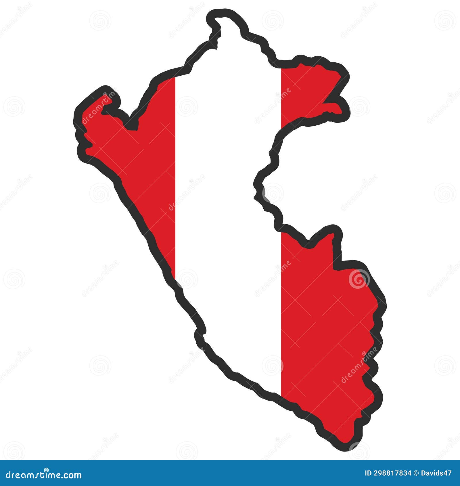 Isolated Map of Peru with Its Flag Vector Stock Vector - Illustration ...
