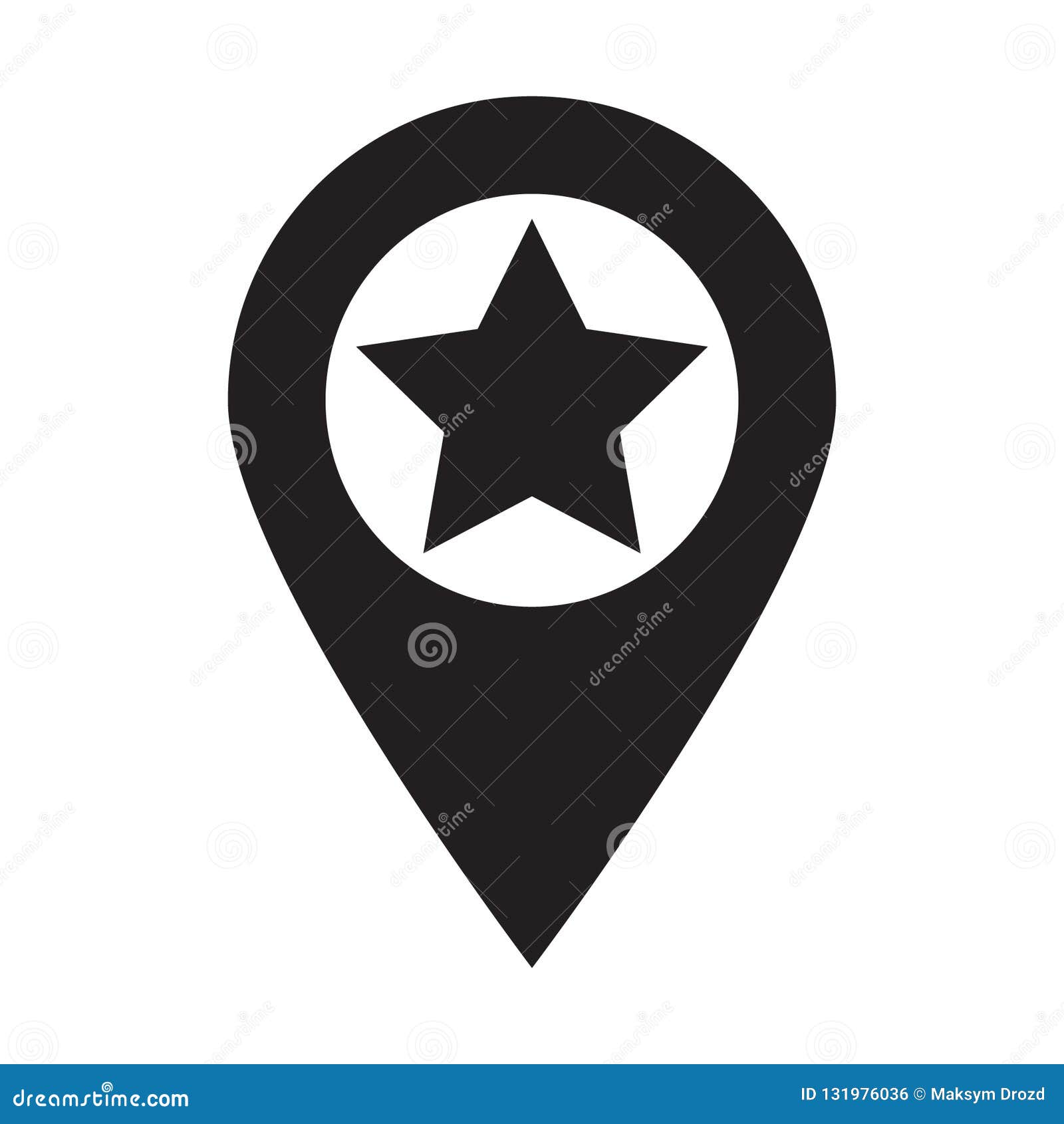 Isolated Map Pin with a Star Shape, Vector Illustration Stock Vector ...