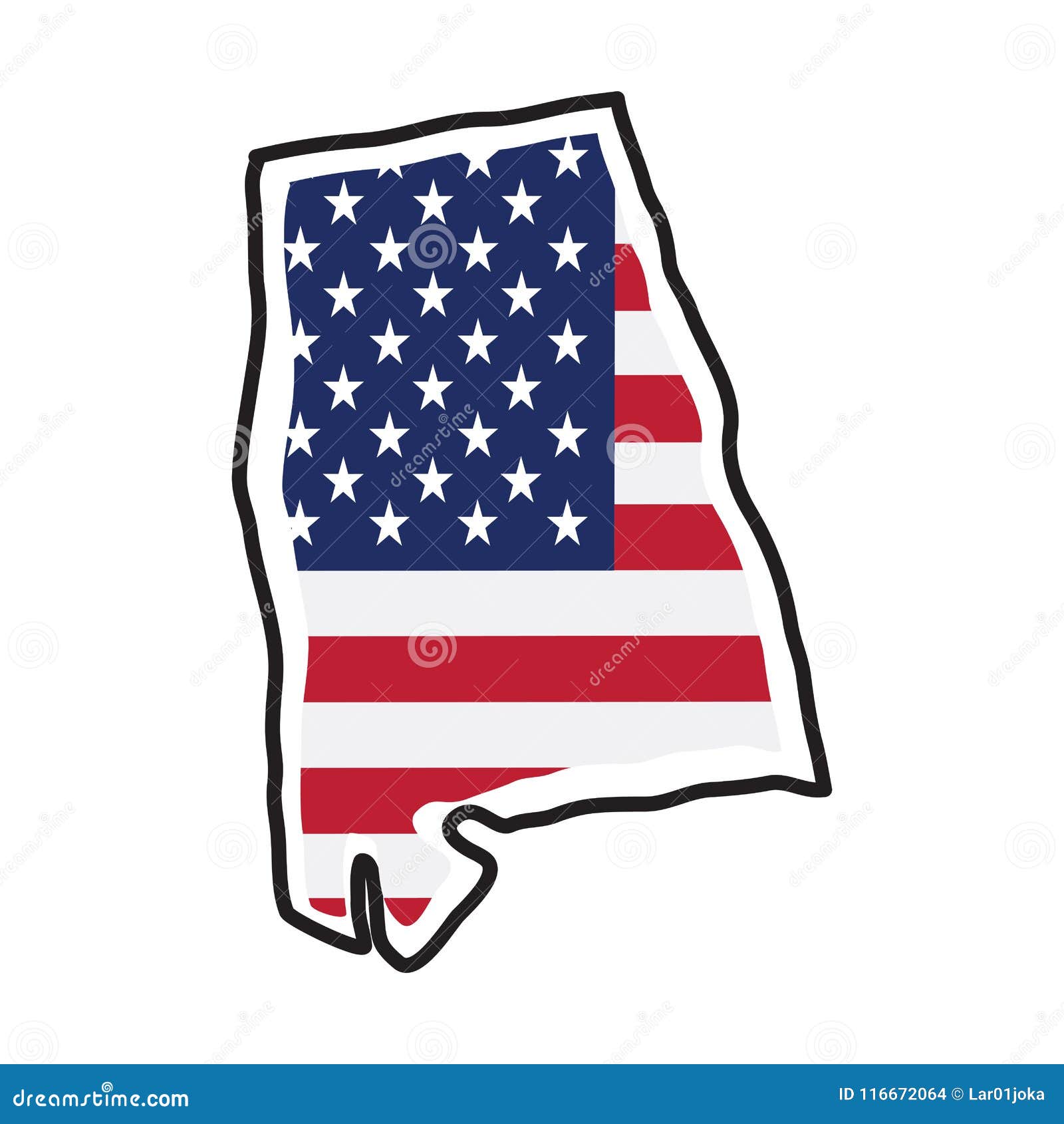 Isolated Map of the State of Alabama Stock Vector - Illustration of ...