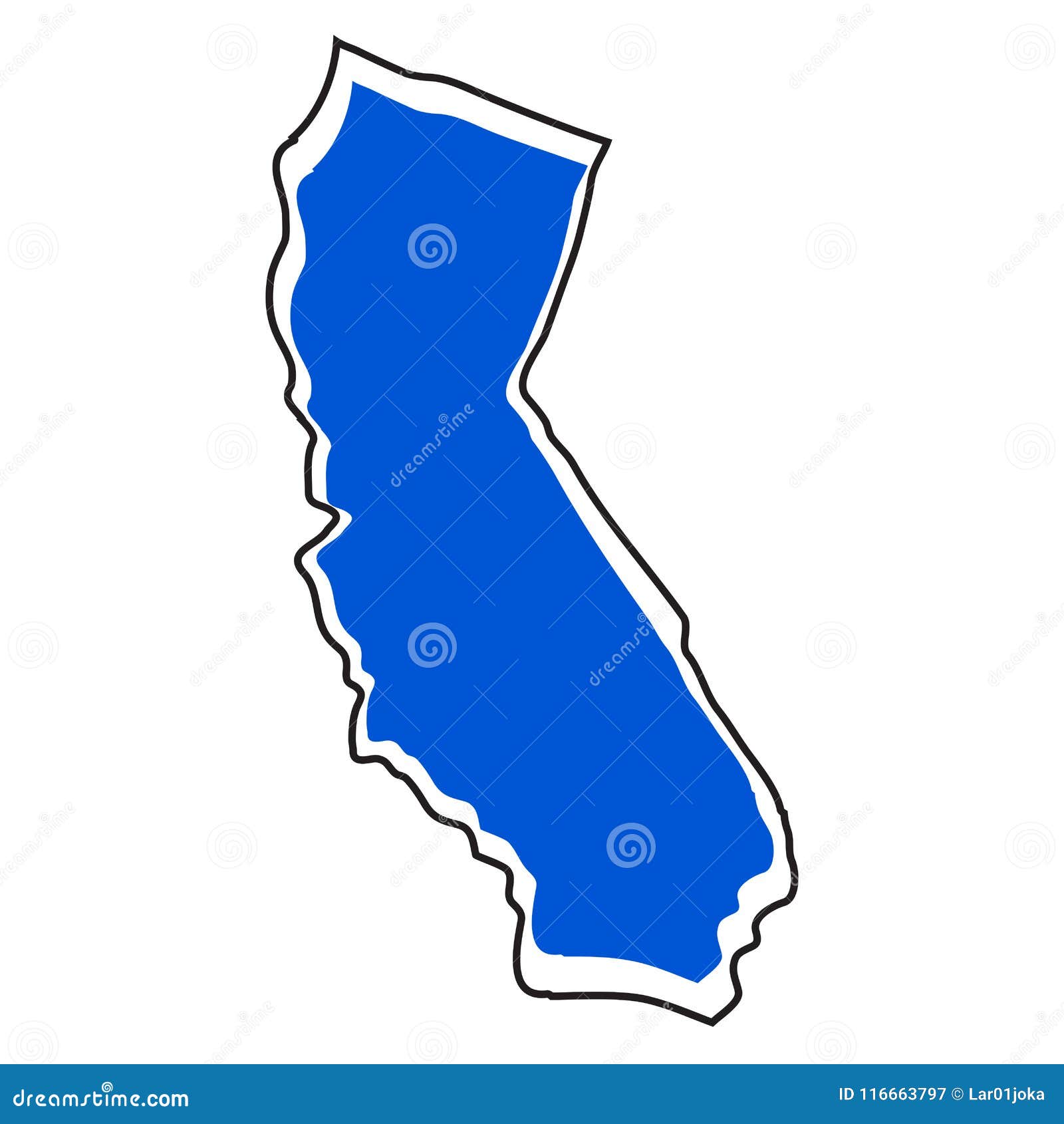 Isolated Map of the State of California Stock Vector - Illustration of ...