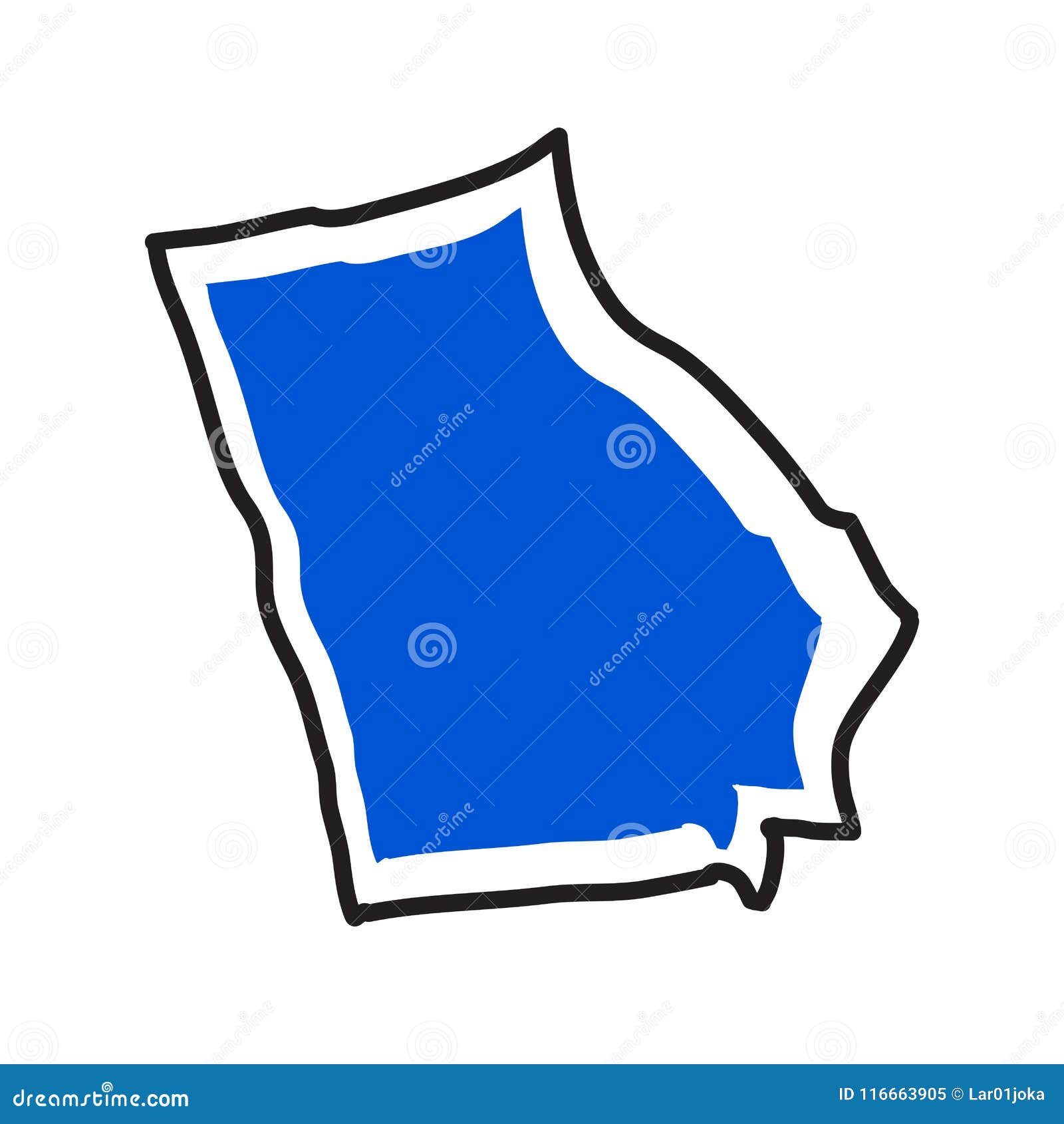 Isolated Map of the State of Georgia Stock Vector - Illustration of ...