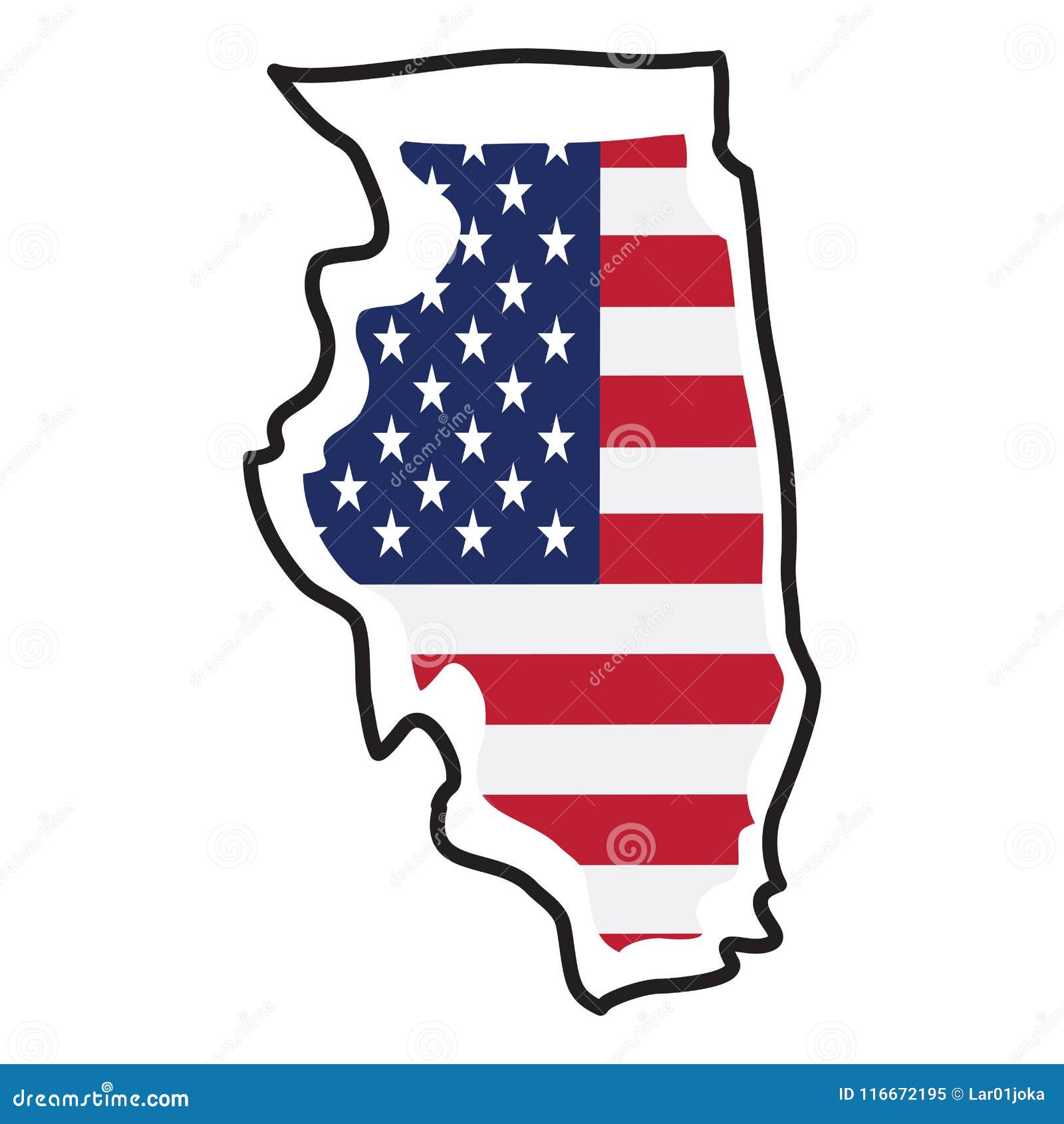 Isolated Map of the State of Illinois Stock Vector - Illustration of ...