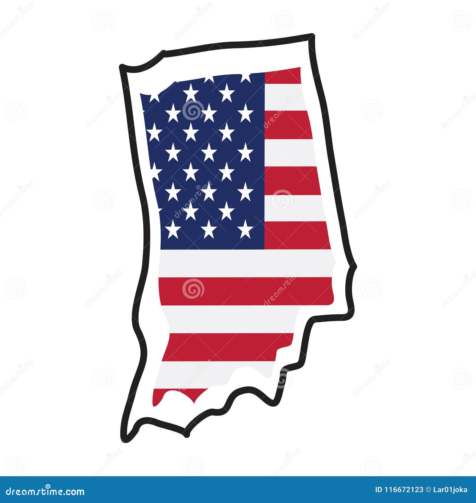 Isolated Map of the State of Indiana Stock Vector - Illustration of ...