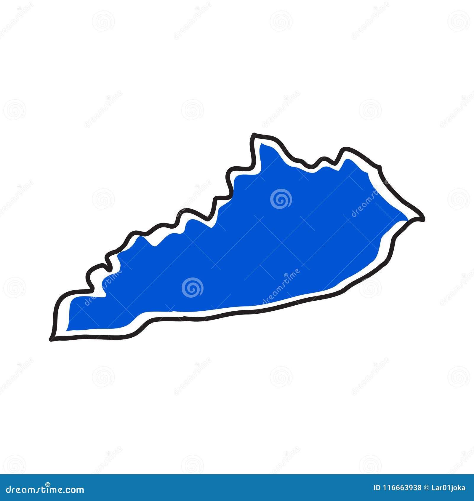 Isolated Map of the State of Kentucky Stock Vector - Illustration of ...
