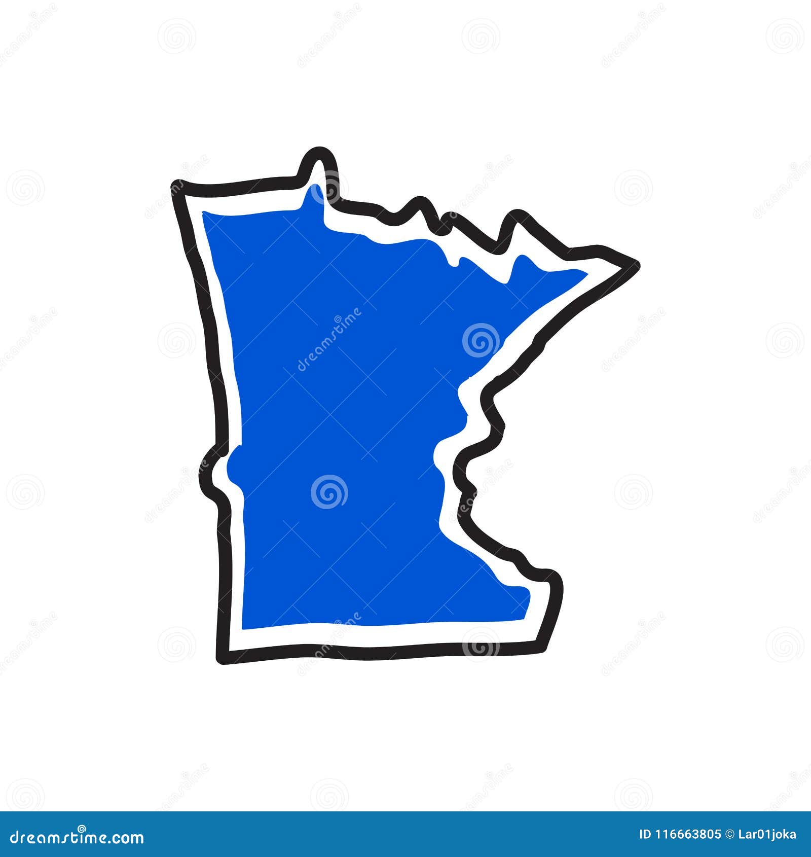 Isolated Map of the State of Minnesota Stock Vector - Illustration of ...