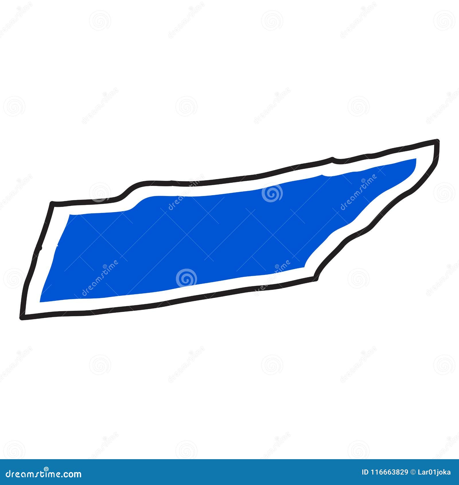 Map Of The State Of Tennessee With Its Official Flag. Cartoon Vector ...