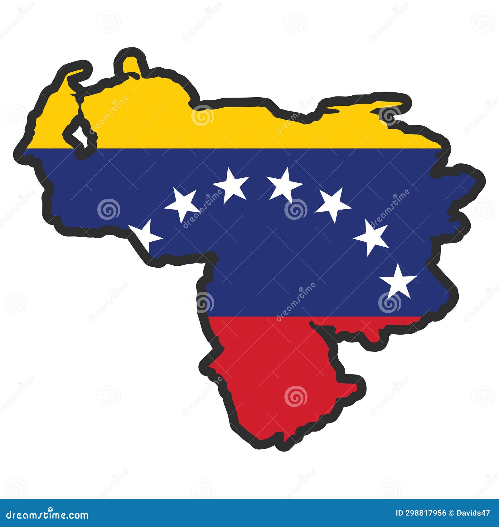 Isolated Map of Venezuela with Its Flag Vector Stock Vector ...
