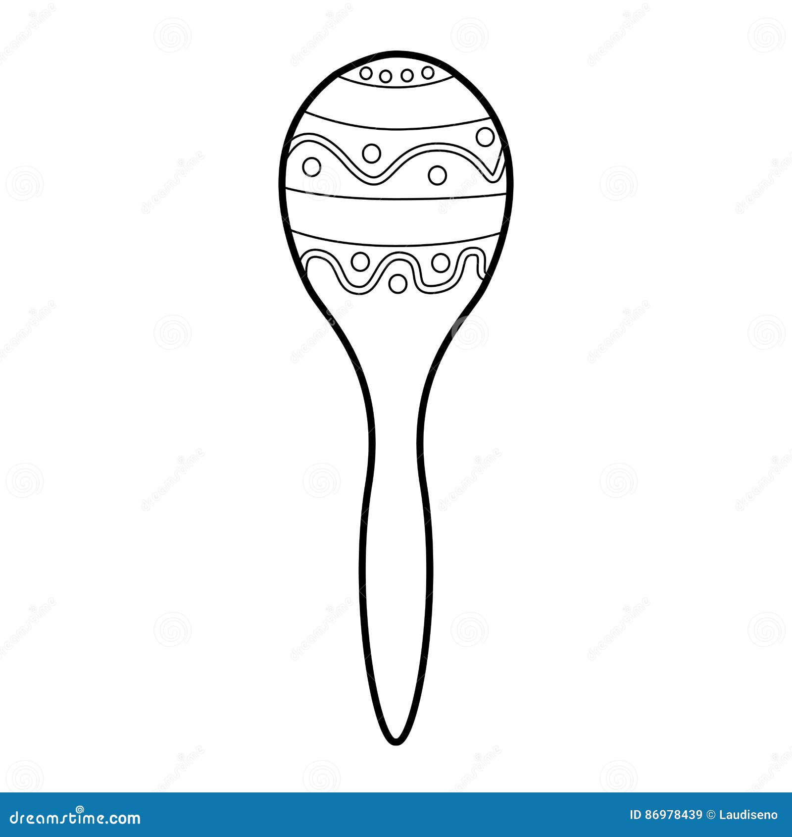 Isolated maracas outline stock illustration. Illustration of sketch ...