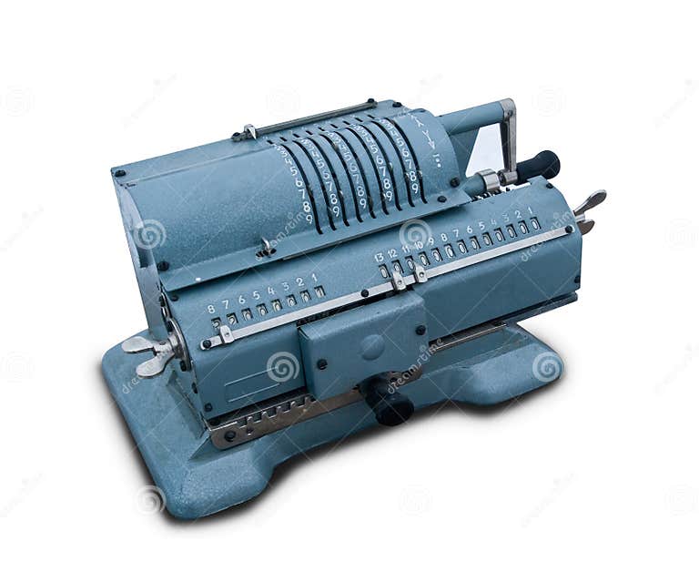 Isolated Mechanical Calculating Machine Stock Image - Image of century ...