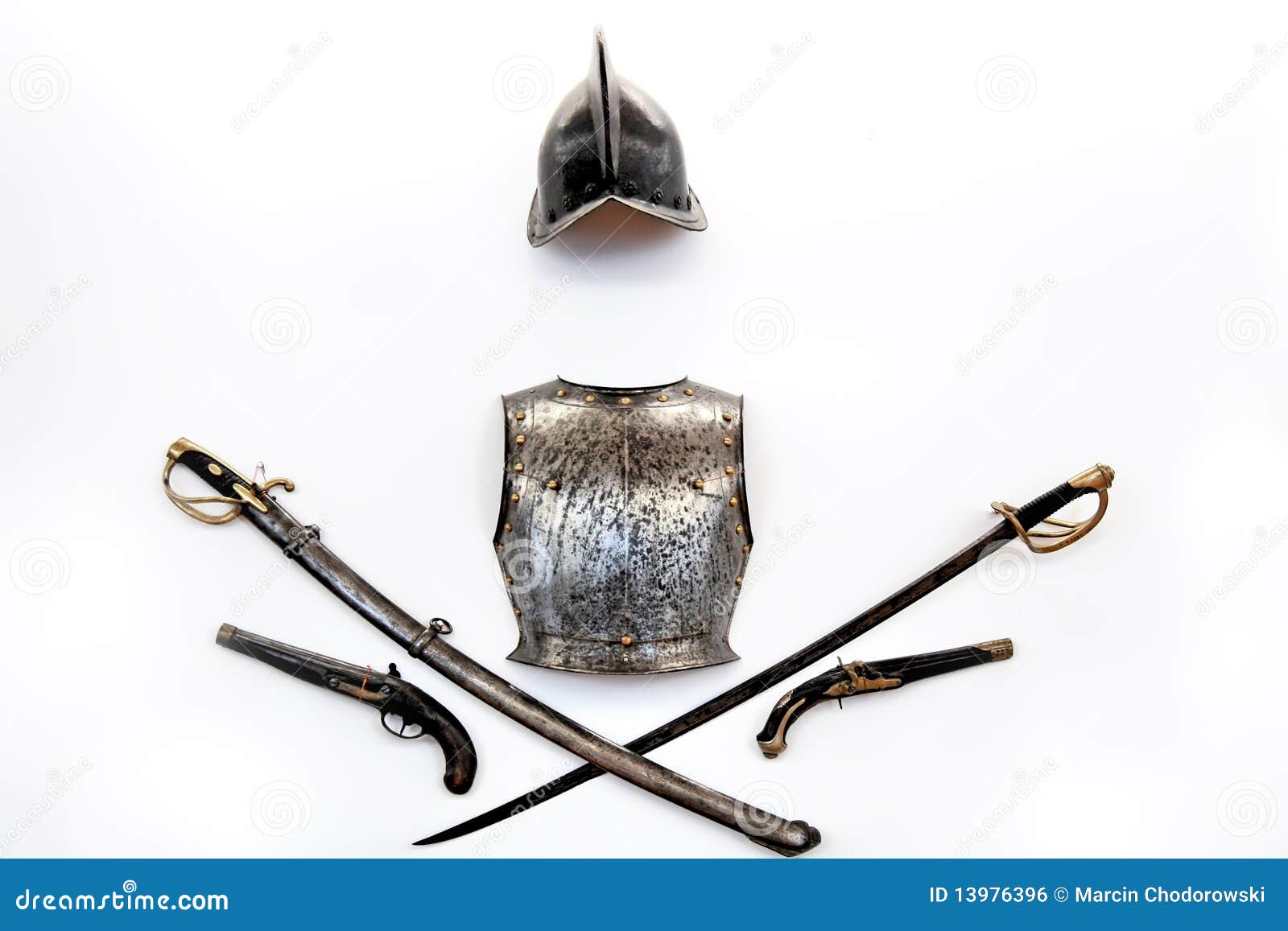 Isolated medieval armor. stock photo. Image of helmet - 13976396