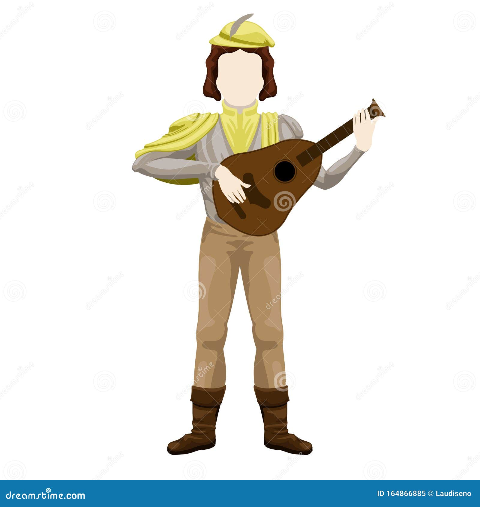 Isolated Medieval Bard Character Stock Vector - Illustration of costume ...