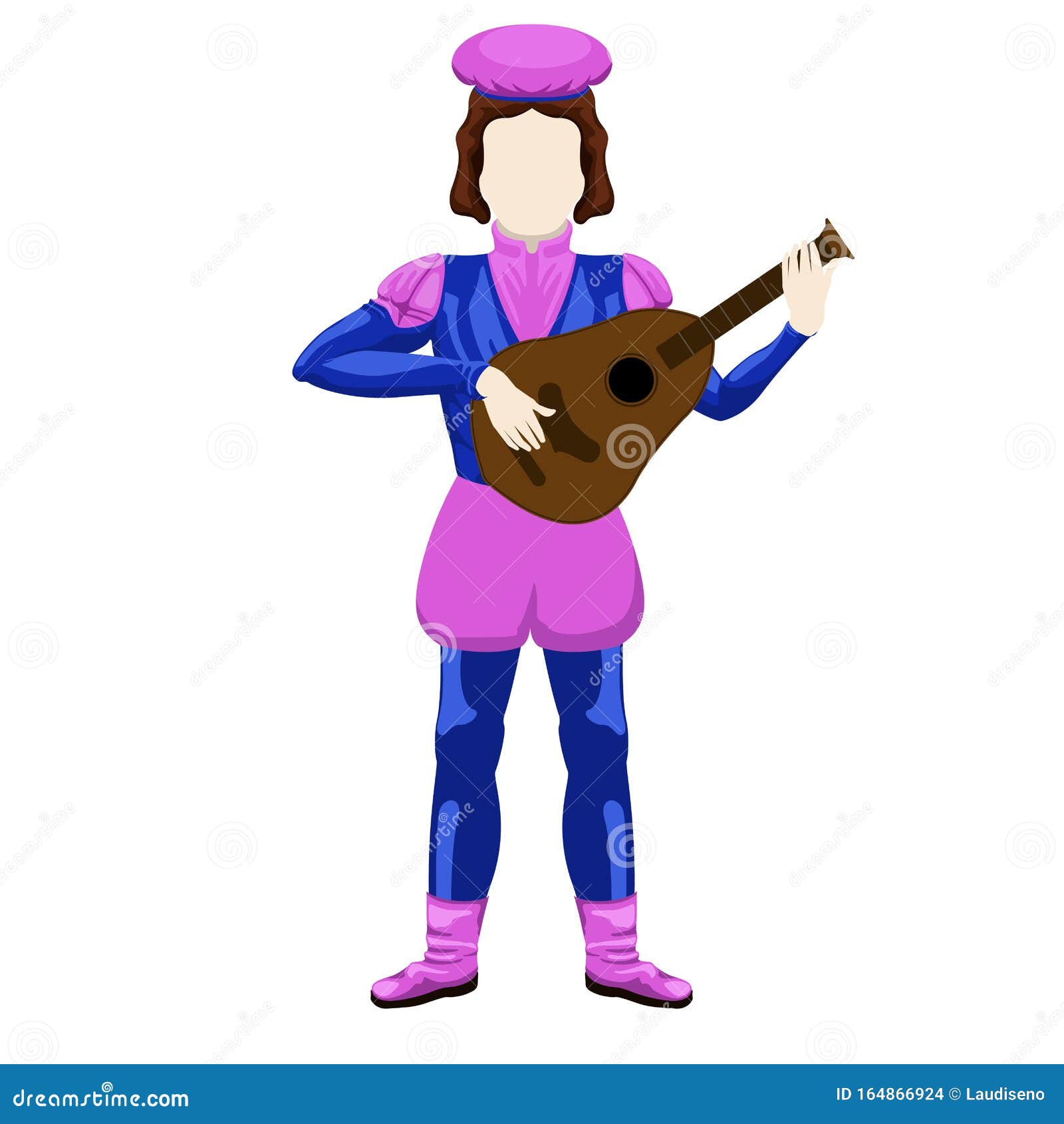 Isolated Medieval Bard Character Stock Vector - Illustration of song ...