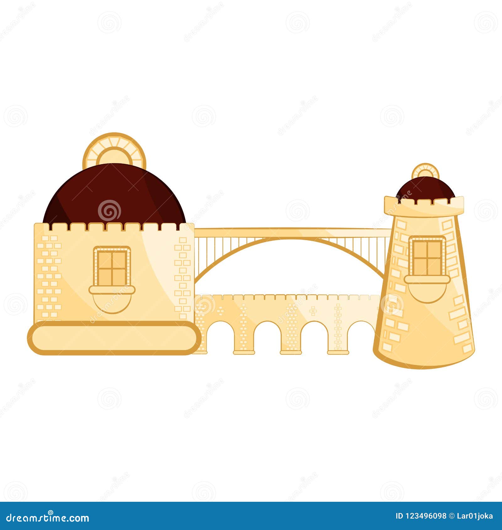 Isolated Medieval Bridge Building Stock Vector - Illustration of ...