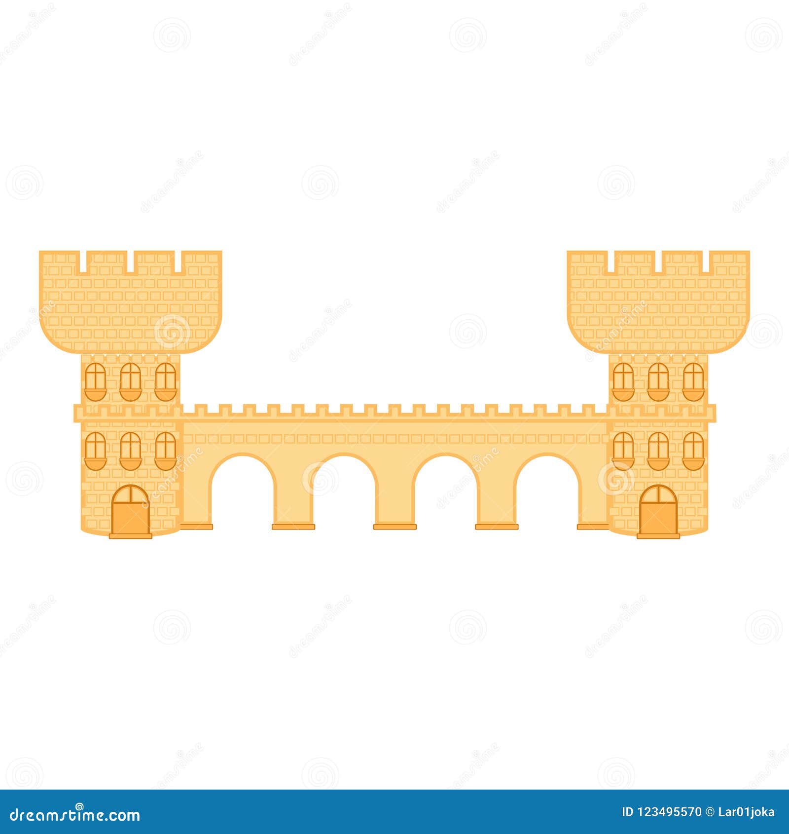 Isolated Medieval Bridge Building Stock Vector - Illustration of ...