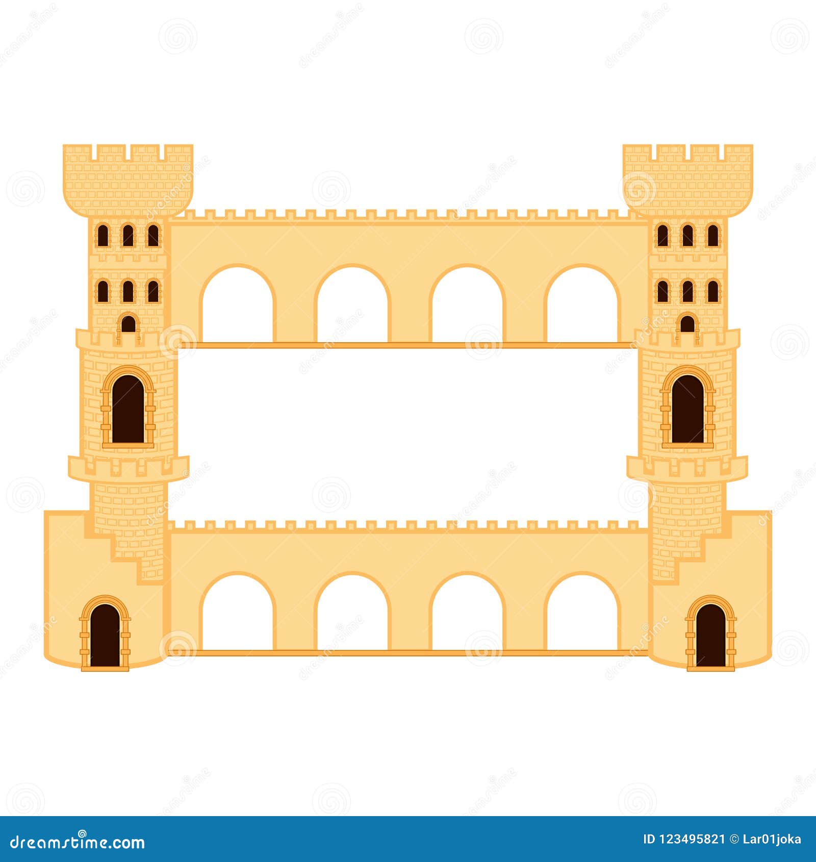 Isolated Medieval Bridge Building Stock Vector - Illustration of ...