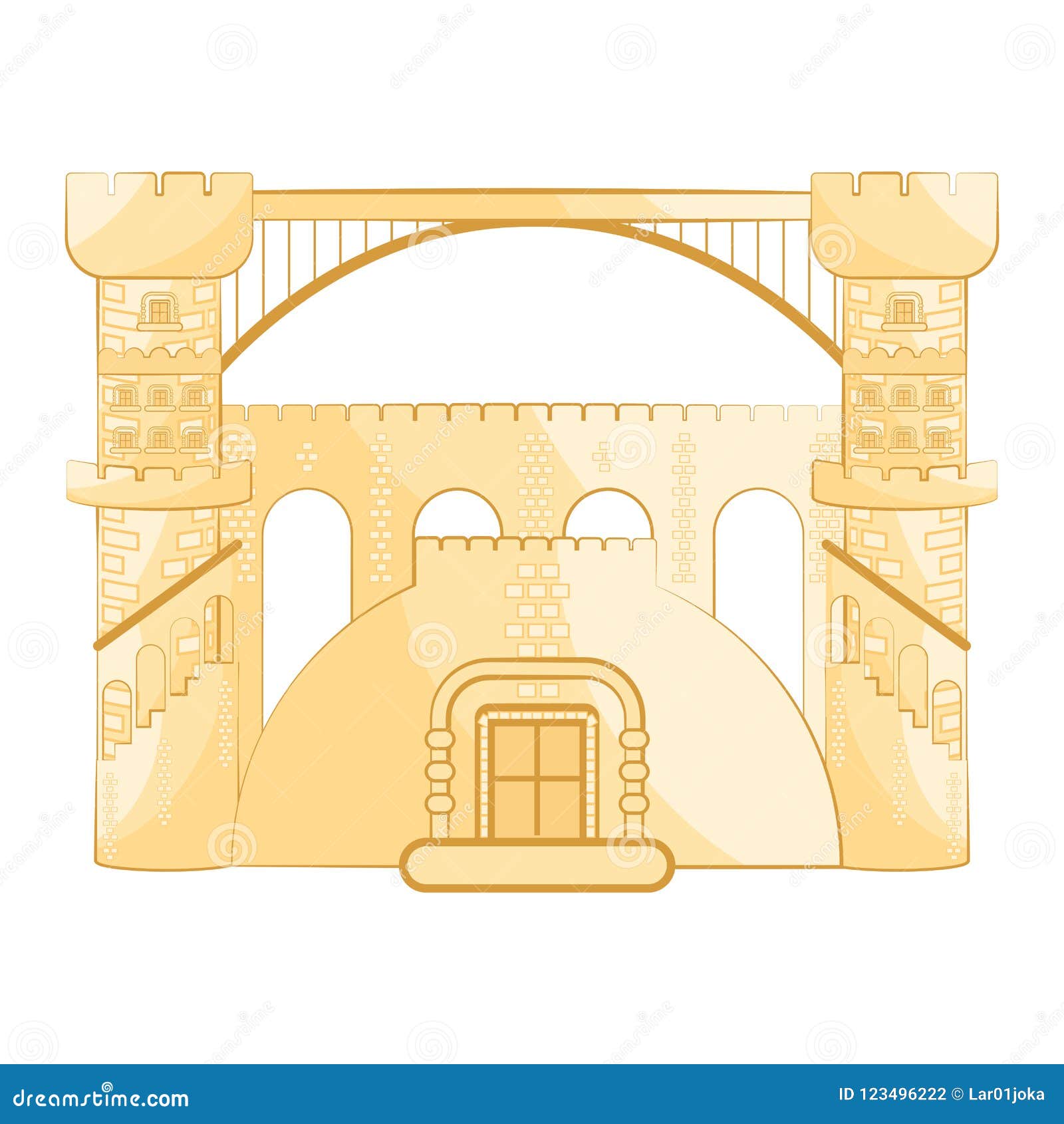 Isolated Medieval Bridge Building Stock Vector - Illustration of ...