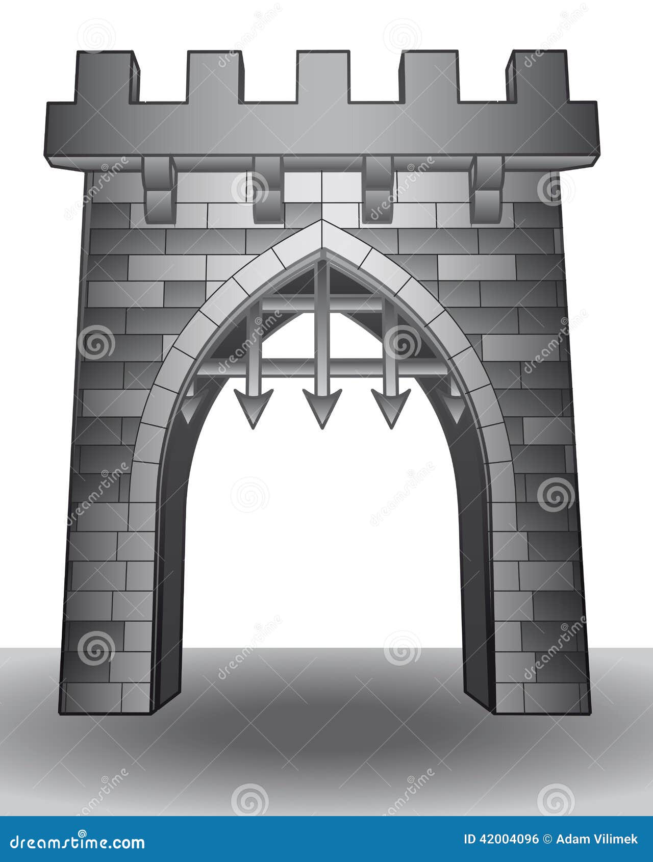 Isolated Medieval Castle Gate on Ground Vector Stock Vector ...