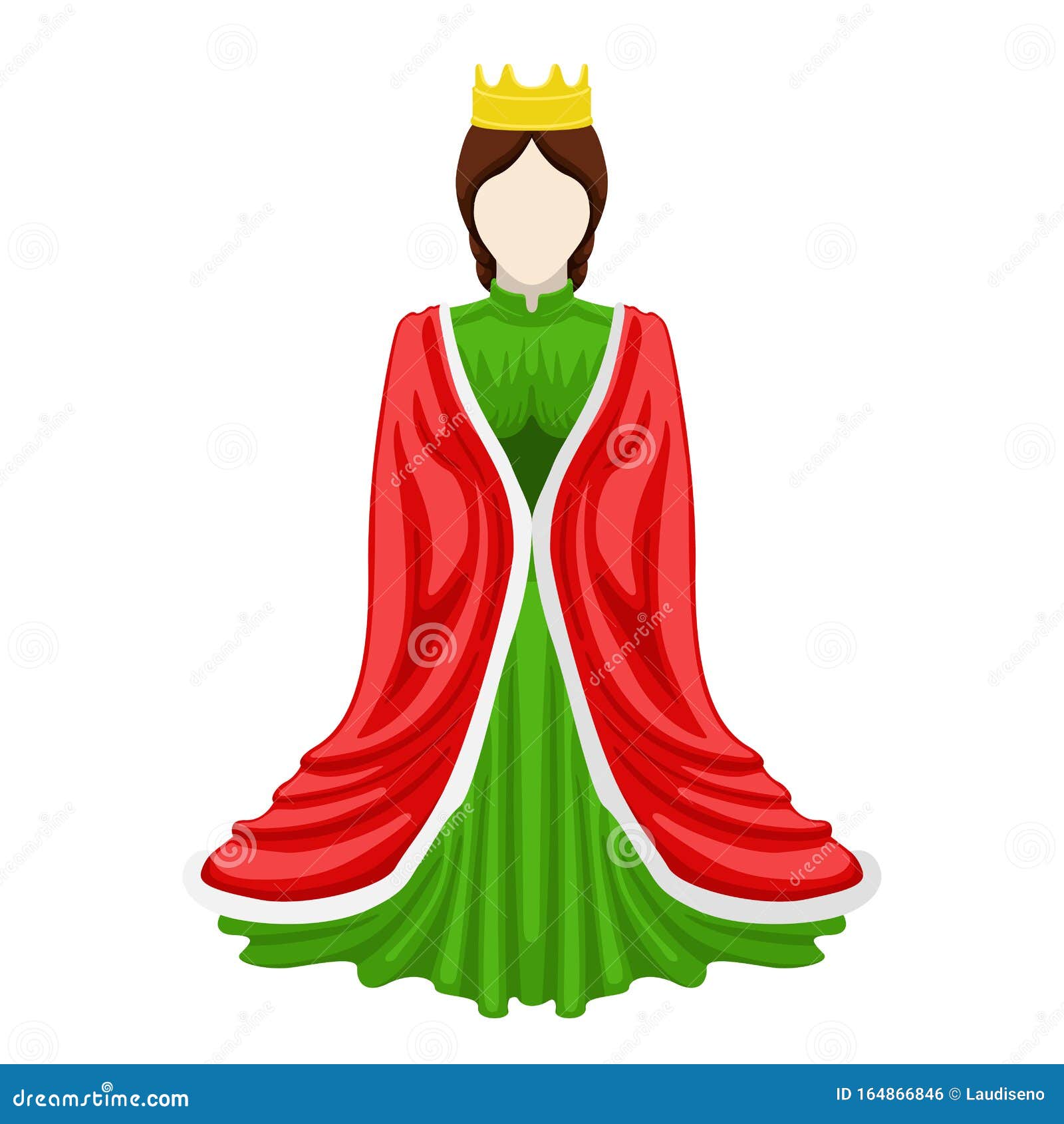Medieval Queen. Medieval Gothic Style Character Concept Art Vector ...