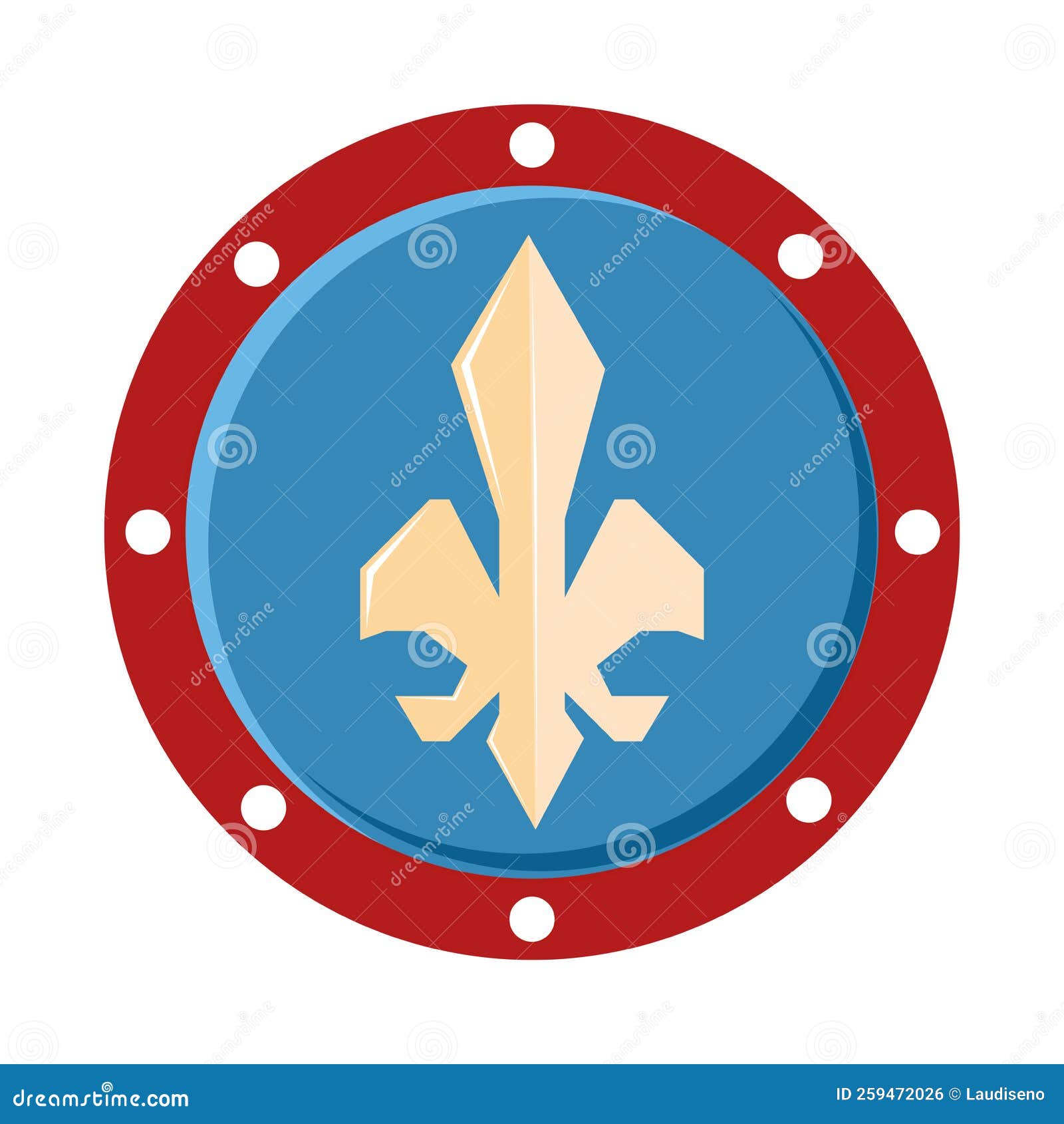 Isolated Medieval Shield with Lis Flower Vector Stock Vector ...