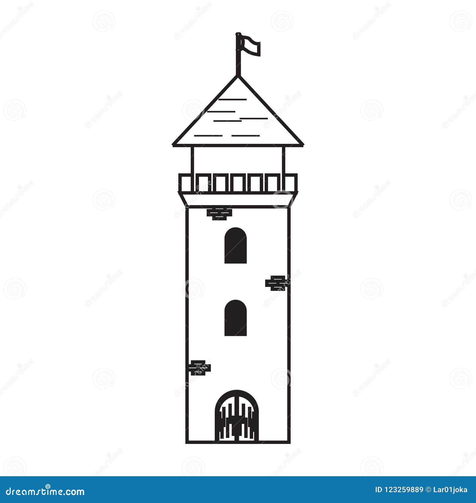Isolated Medieval Tower Icon Stock Vector - Illustration of building ...