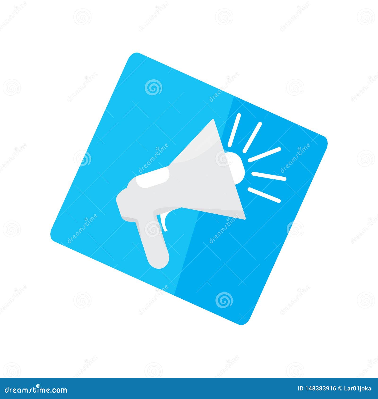 Isolated Megaphone Symbol on a Blue Sticker Stock Vector - Illustration ...