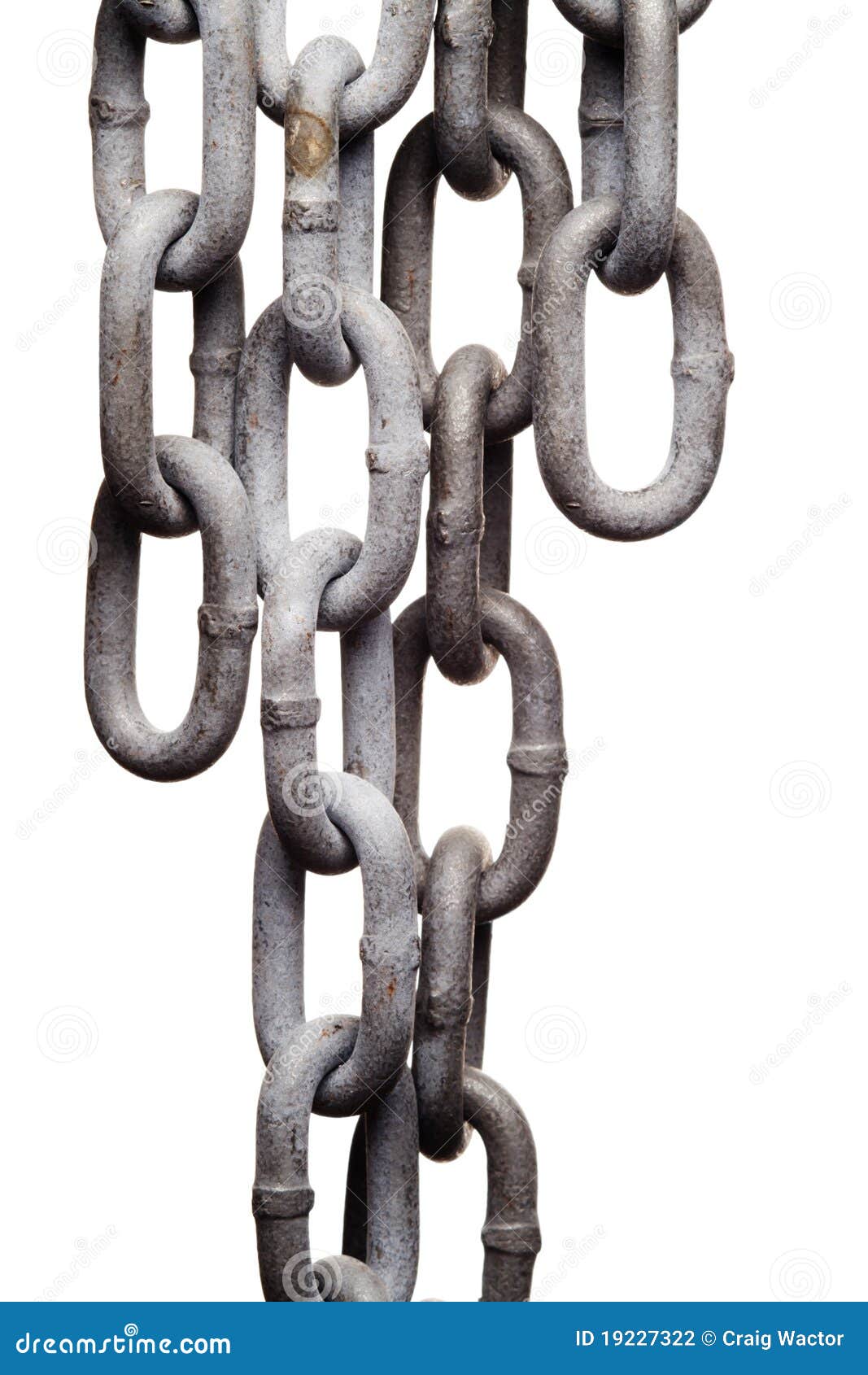 Isolated metal chain links stock photo. Image of side - 19227322