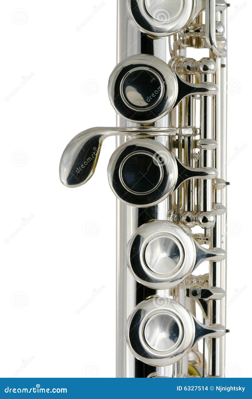 Isolated Metal Flute on White Stock Photo - Image of shiney, flute: 6327514