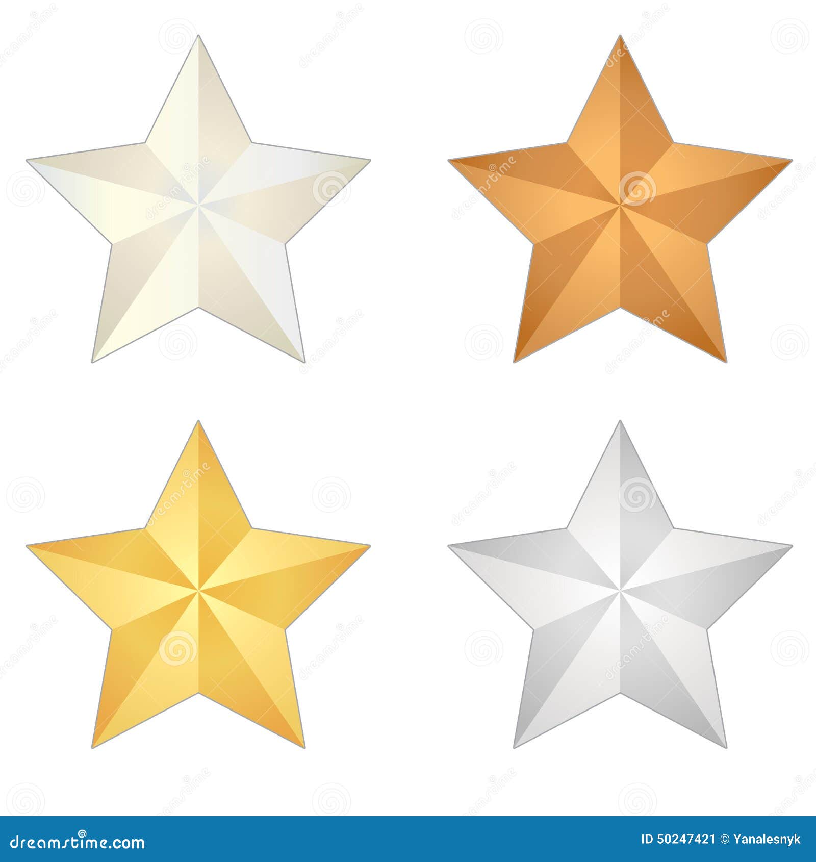 Isolated Metal Star Vector Set Stock Vector - Illustration of silver ...