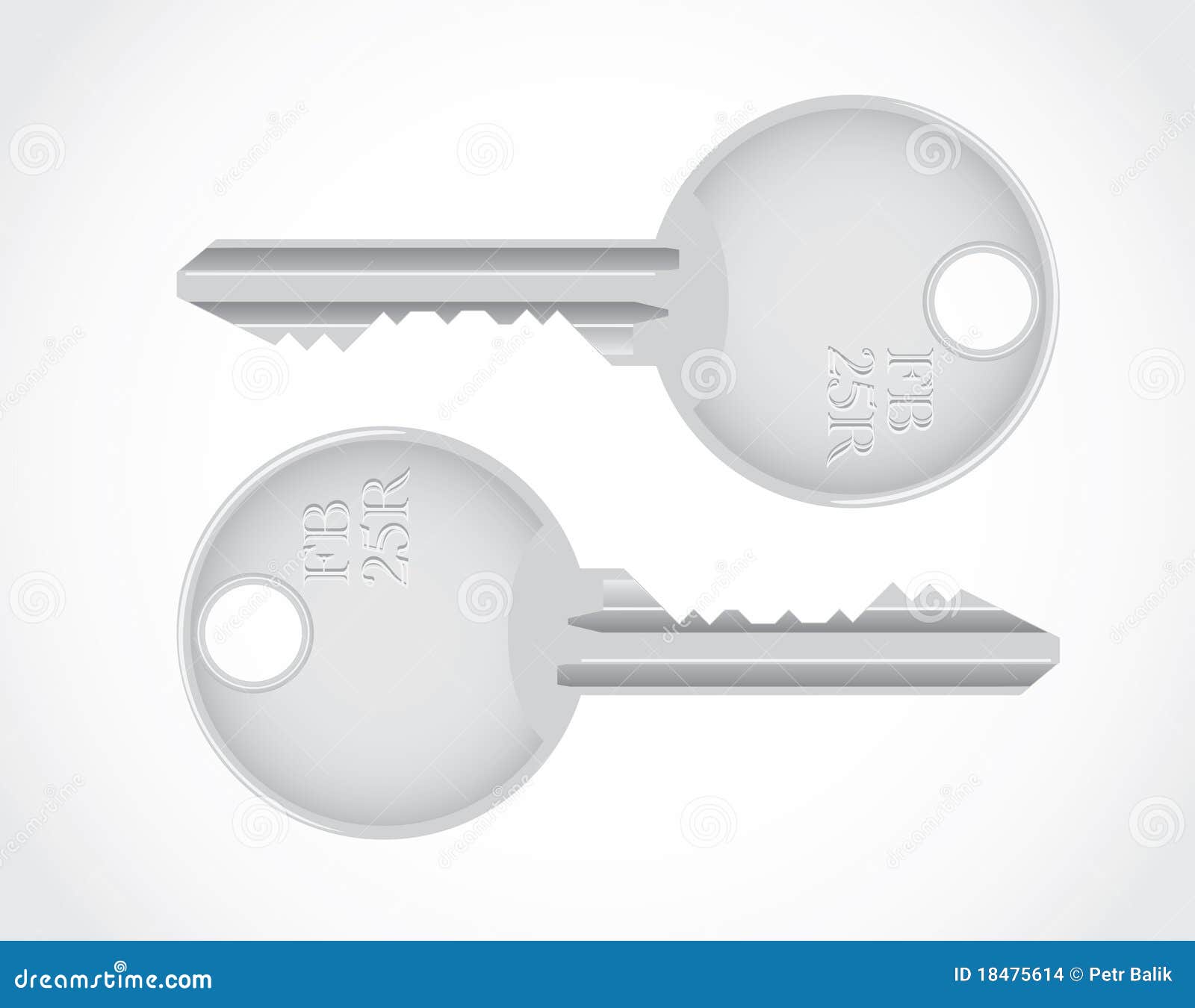 Isolated metallic key stock illustration. Illustration of contract ...