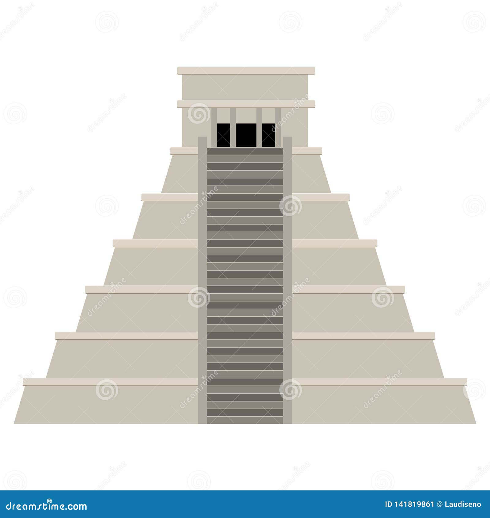 Mexican Pyramid Of Maya Cartoon Vector | CartoonDealer.com #114240613
