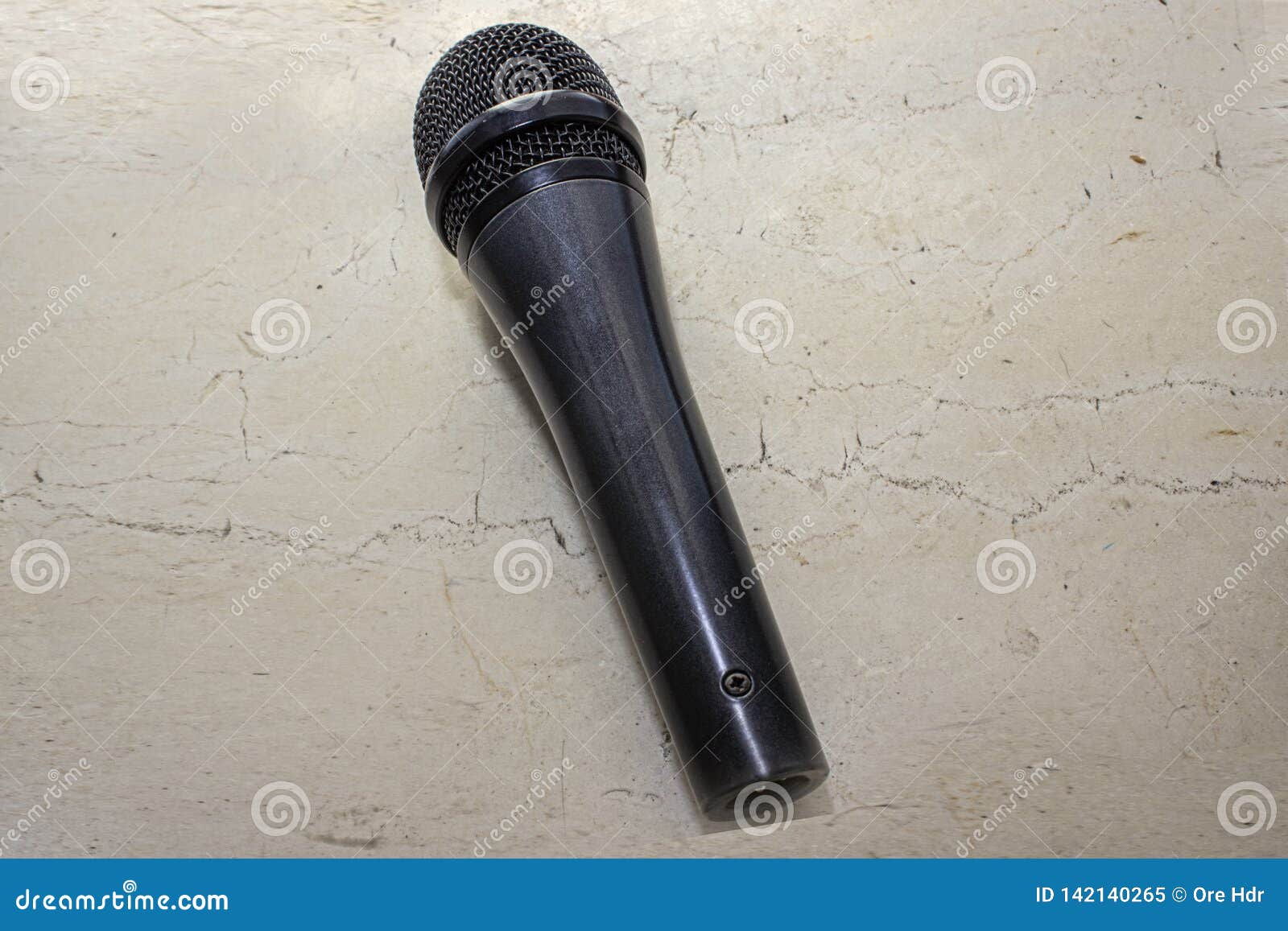 Microphone on a Marble Surface Stock Image - Image of depth, audio ...
