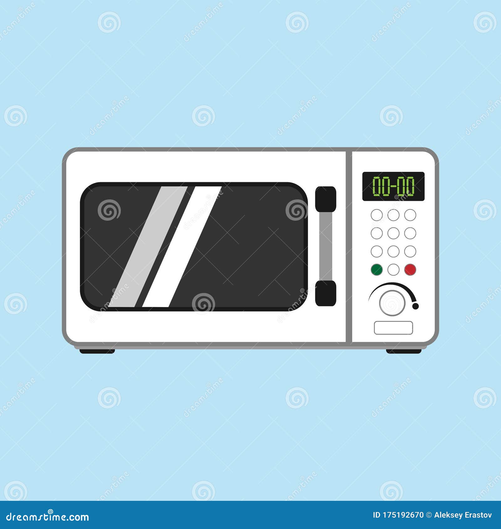 Isolated Microwave Oven with Timer. Vector Illustration. Stock Vector ...
