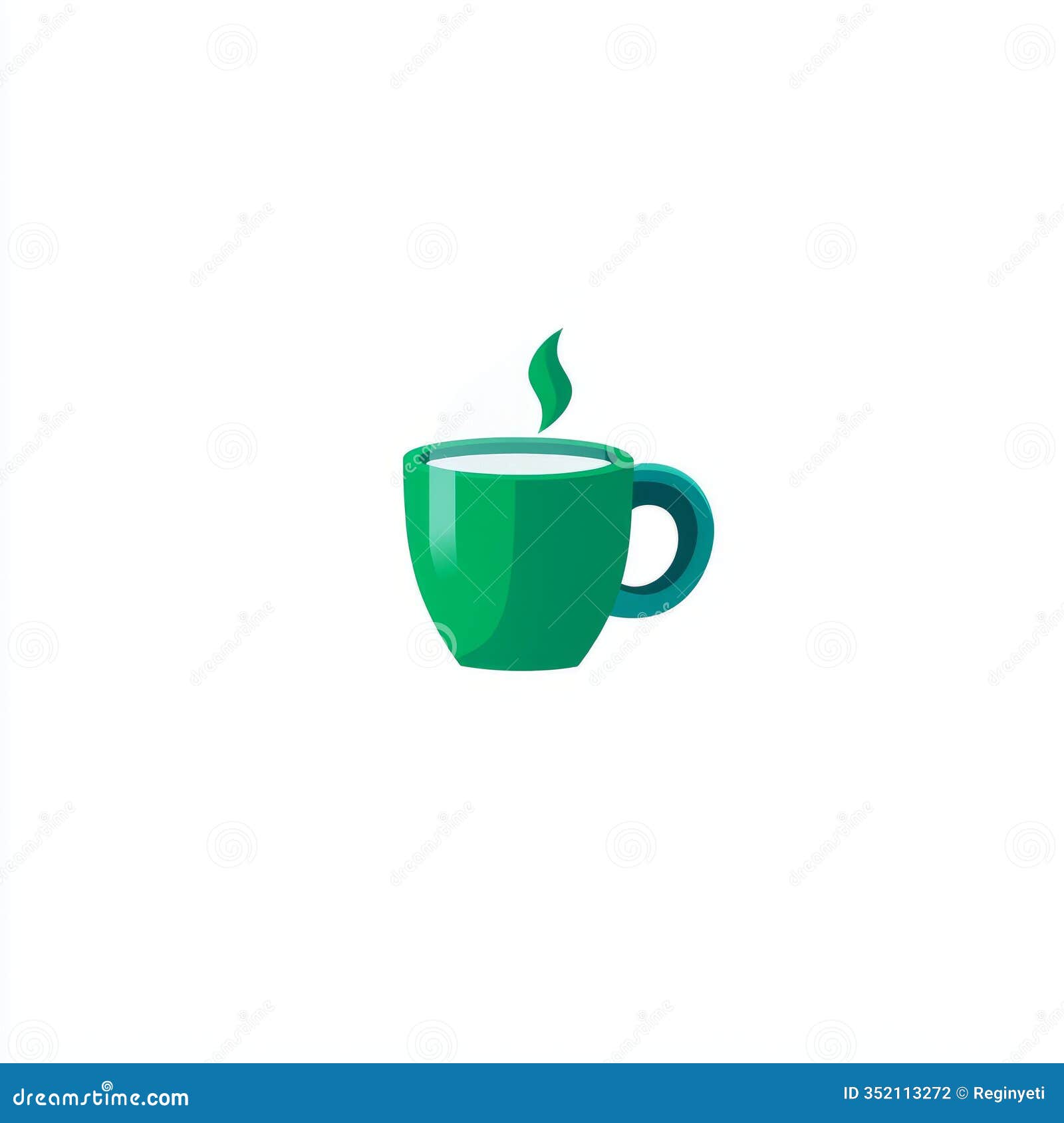 Minimalist 2D Cafe Logo Treeshaped Steam Cup on White Background Stock ...