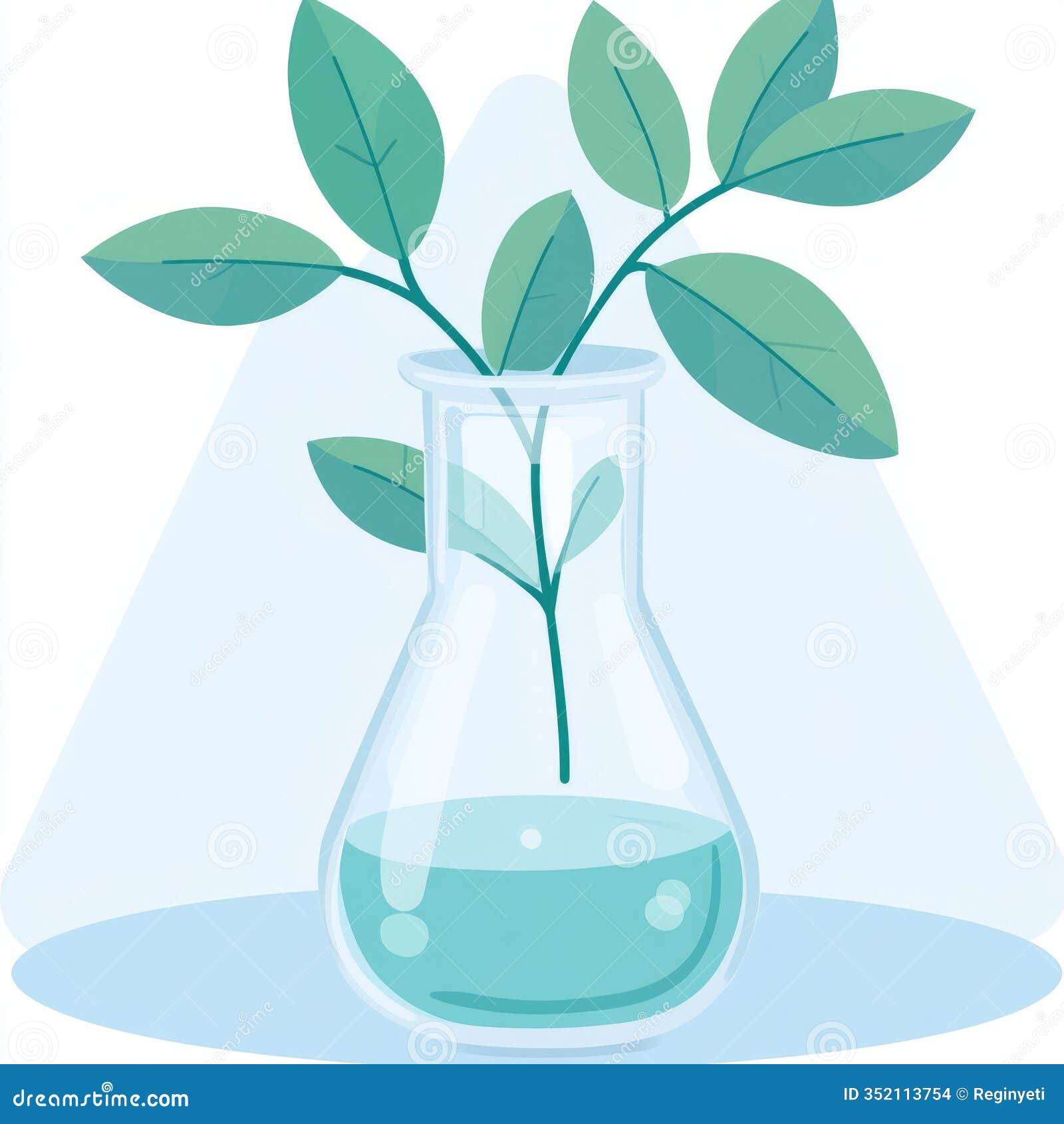 Green Chemistry Concept With Glowing Chemical Beaker And Plant With ...