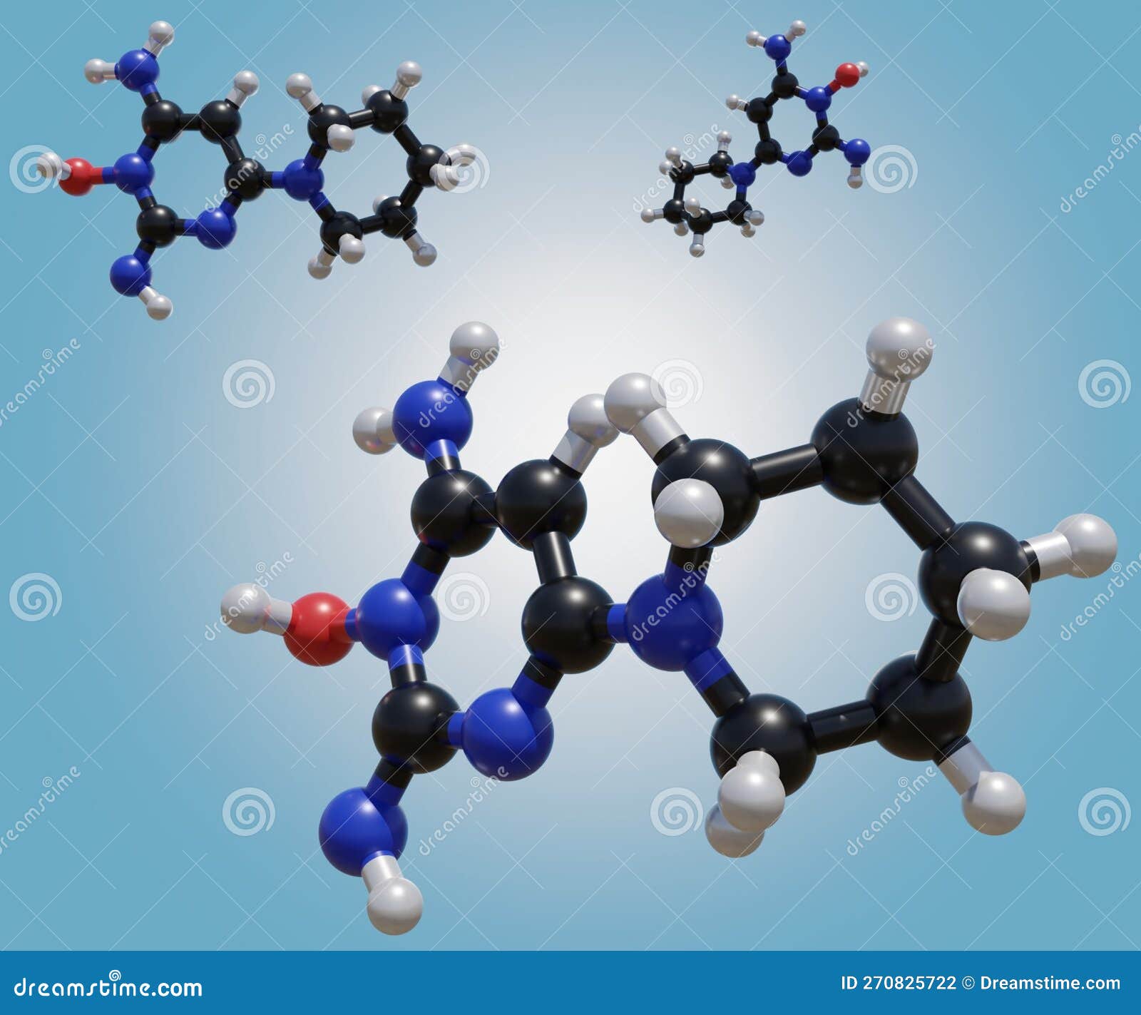 Isolated Minoxidil Chemical Molecule Structure Stock Illustration ...