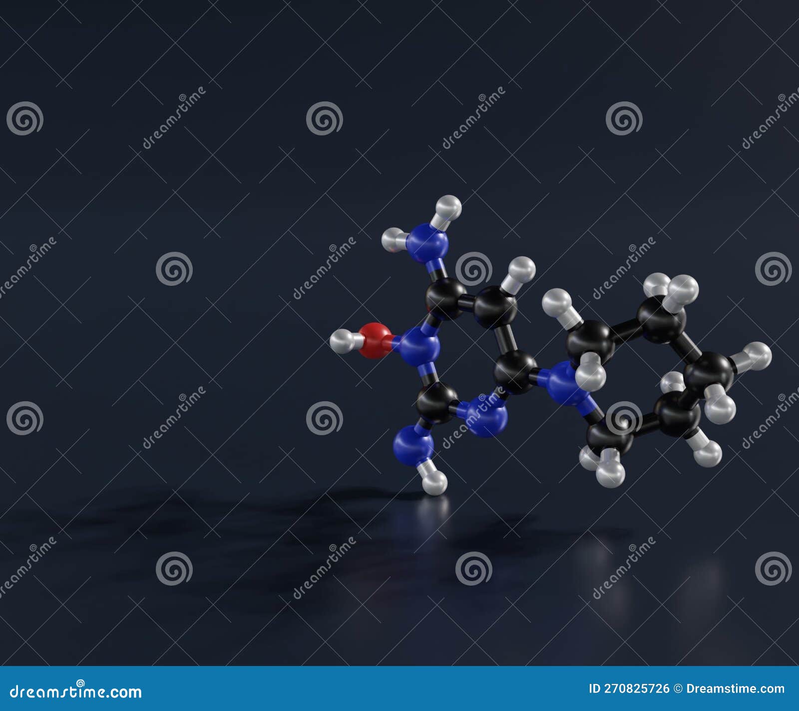 Isolated Minoxidil Chemical Molecule Structure Stock Illustration ...