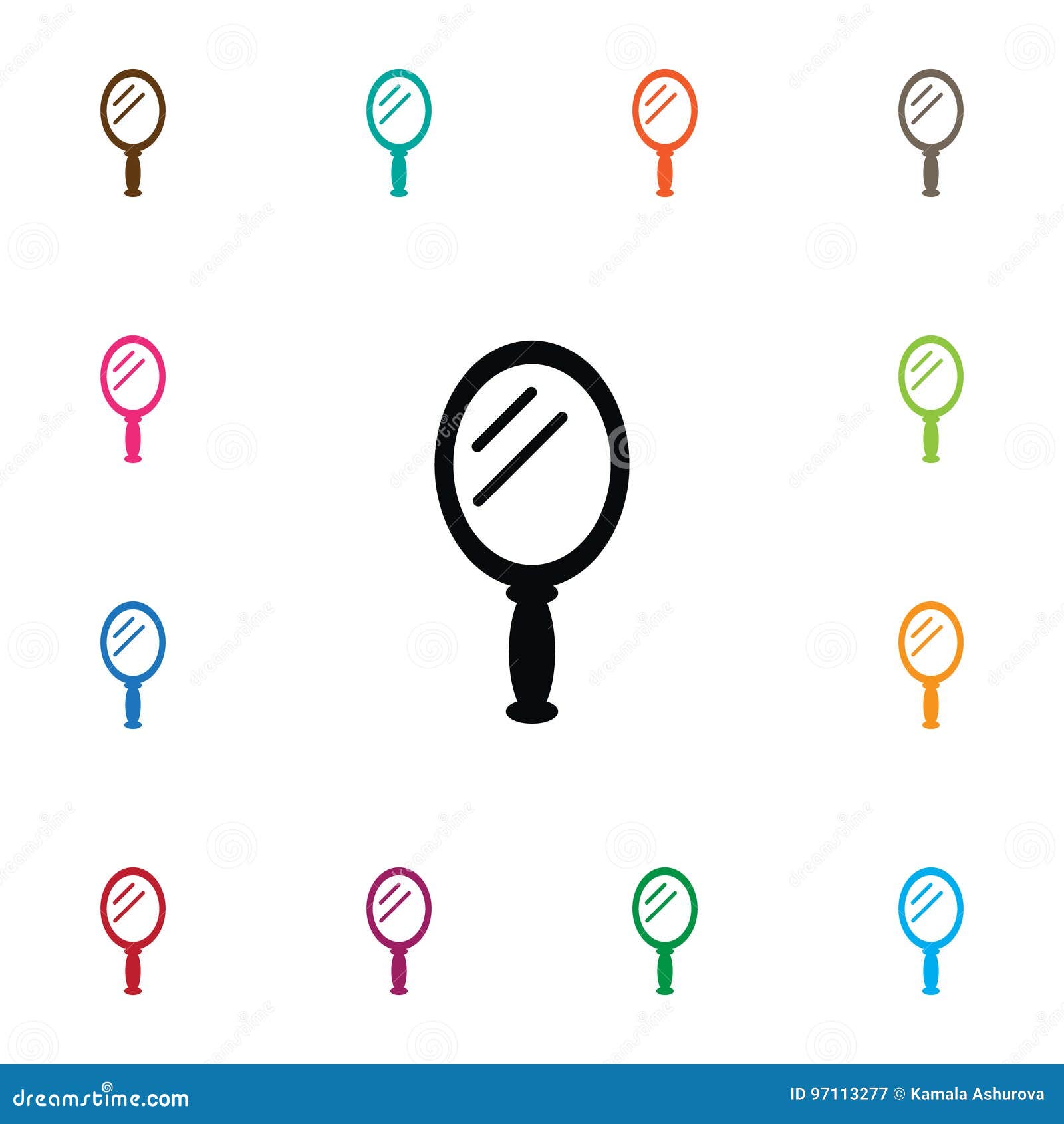 Isolated Mirror Icon. stock vector. Illustration of handle - 97113277
