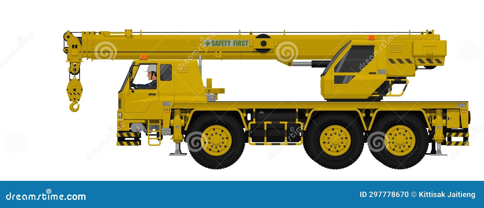 Isolated Mobile Crane on White Background Stock Vector - Illustration ...