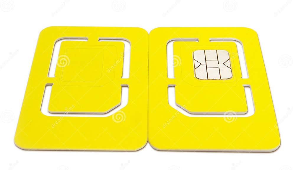 Isolated Mobile Phone SIM Card Front Back Stock Photo - Image of buttin ...