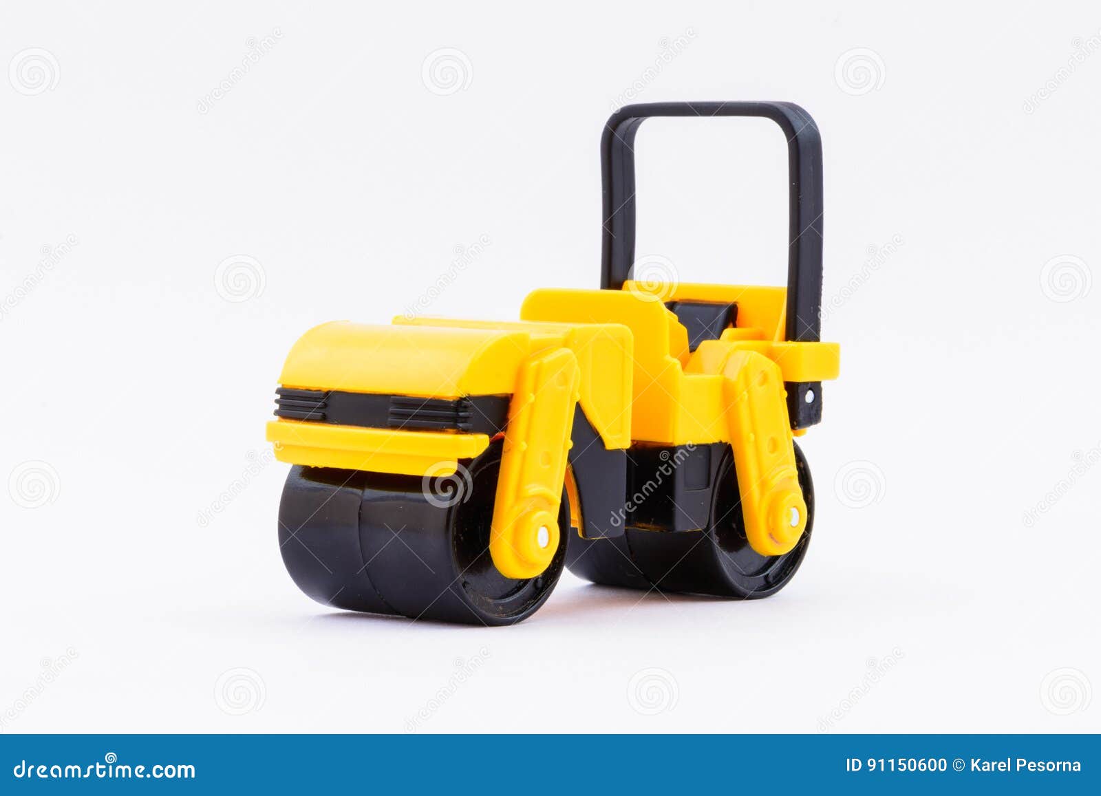 Isolated Model of Yellow Steamroller on White Background Stock Photo ...