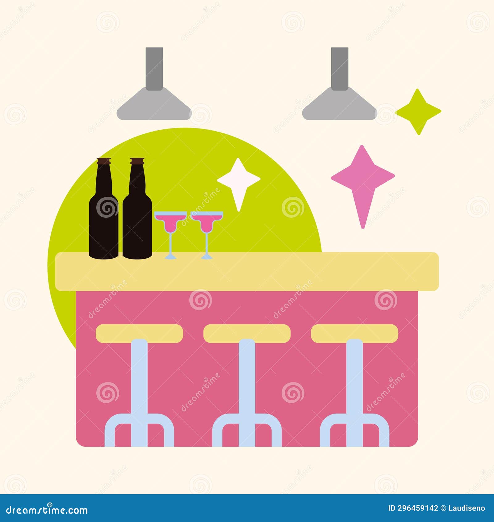 Isolated Modern Bar Night Pub Vector Stock Illustration - Illustration ...
