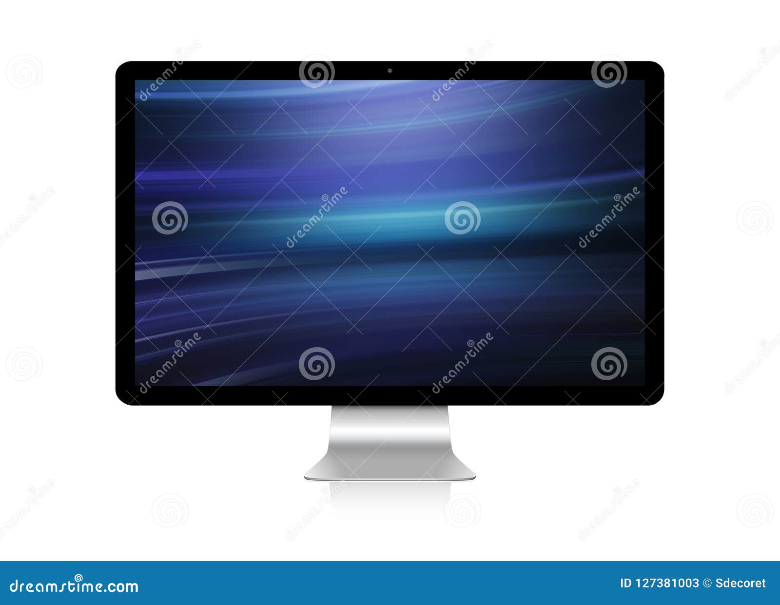 Isolated Modern Computer with Shadow Front View 3d Rendering Stock ...