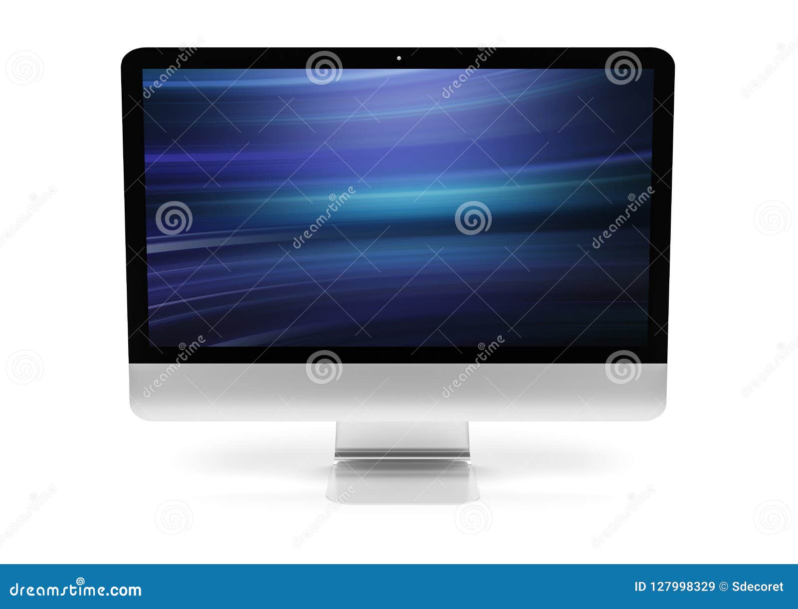 Isolated Modern Computer with Shadow Front View 3d Rendering Stock ...