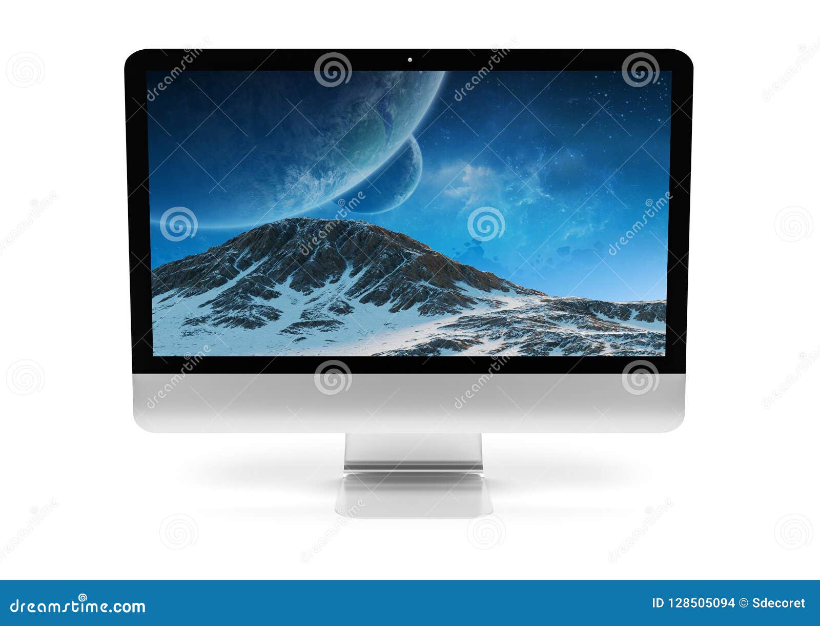 Isolated Modern Computer with Shadow Front View 3d Rendering Stock ...