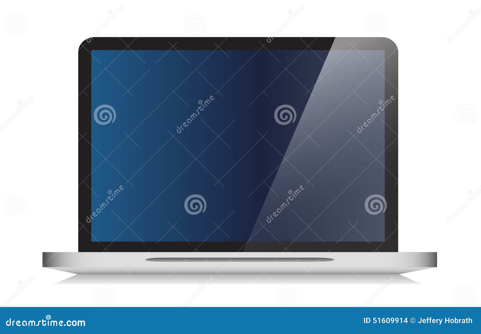 Isolated Modern Laptop, Glass Screen Stock Illustration - Illustration ...