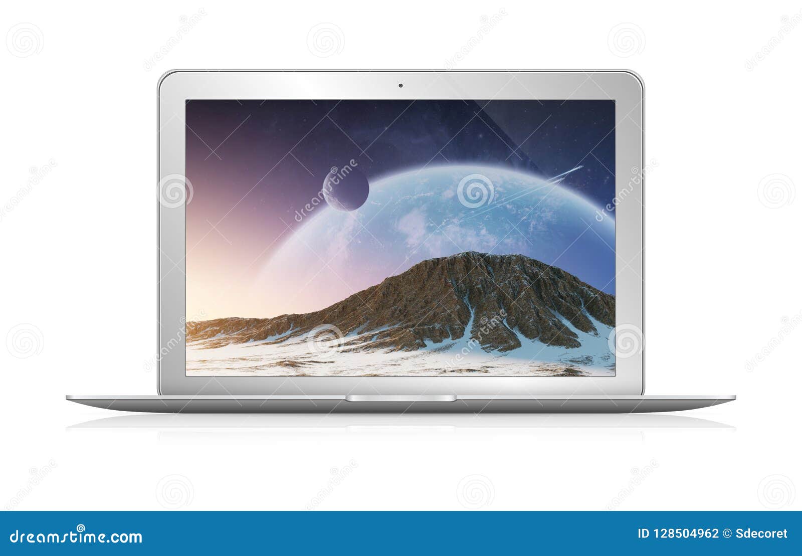 Isolated Modern Laptop with Shadow Front View 3d Rendering Stock ...